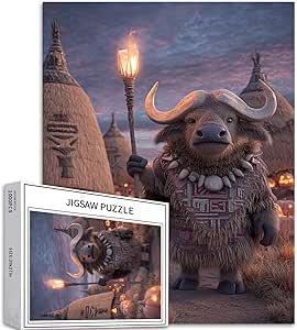 Amazon.com: Buffalo Wearing a Totem Cloak 1000 Piece Jigsaw Puzzles for ...