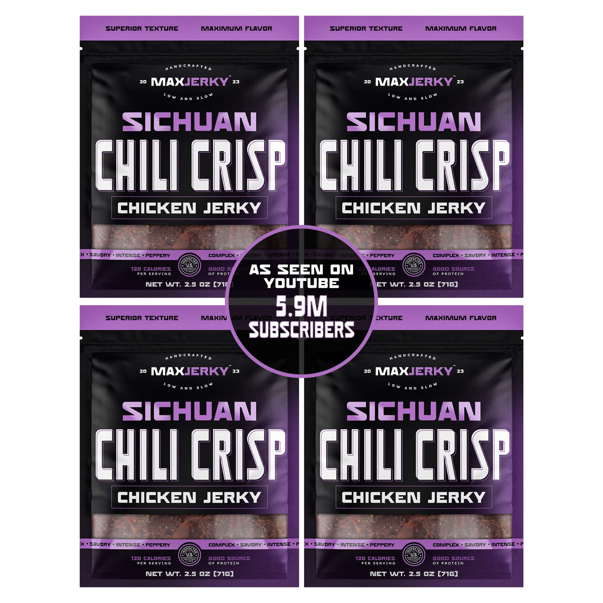 Amazon.com: MaxJerky Sichuan Chili Crisp Chicken Jerky, 27.5 Grams of ...