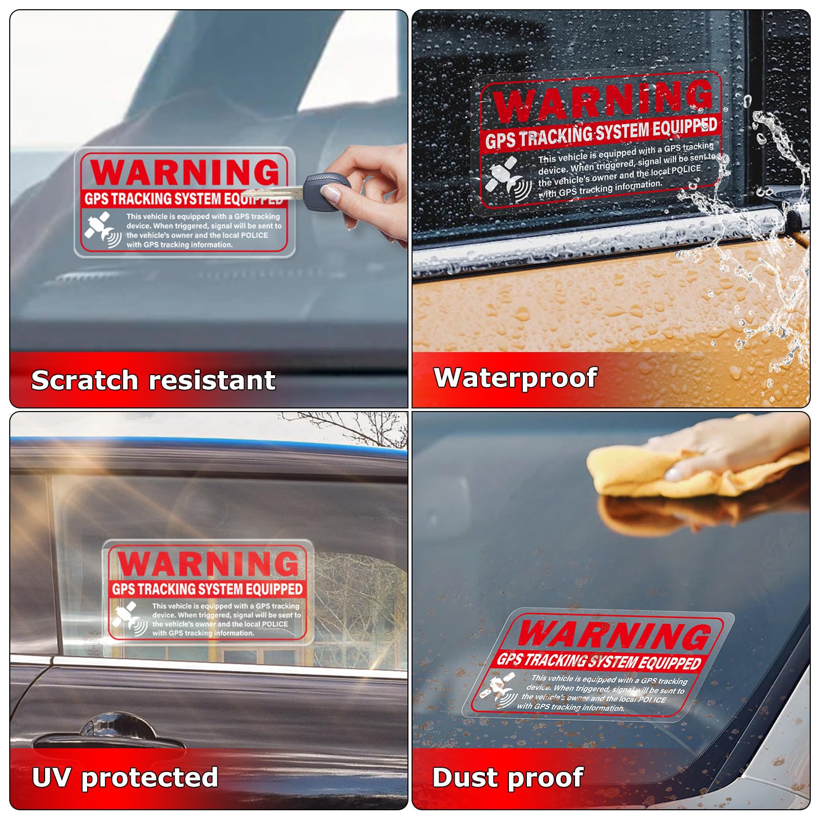 Snapklik.com : Warning GPS Tracking System Equipped Car Sticker 4 2 ...