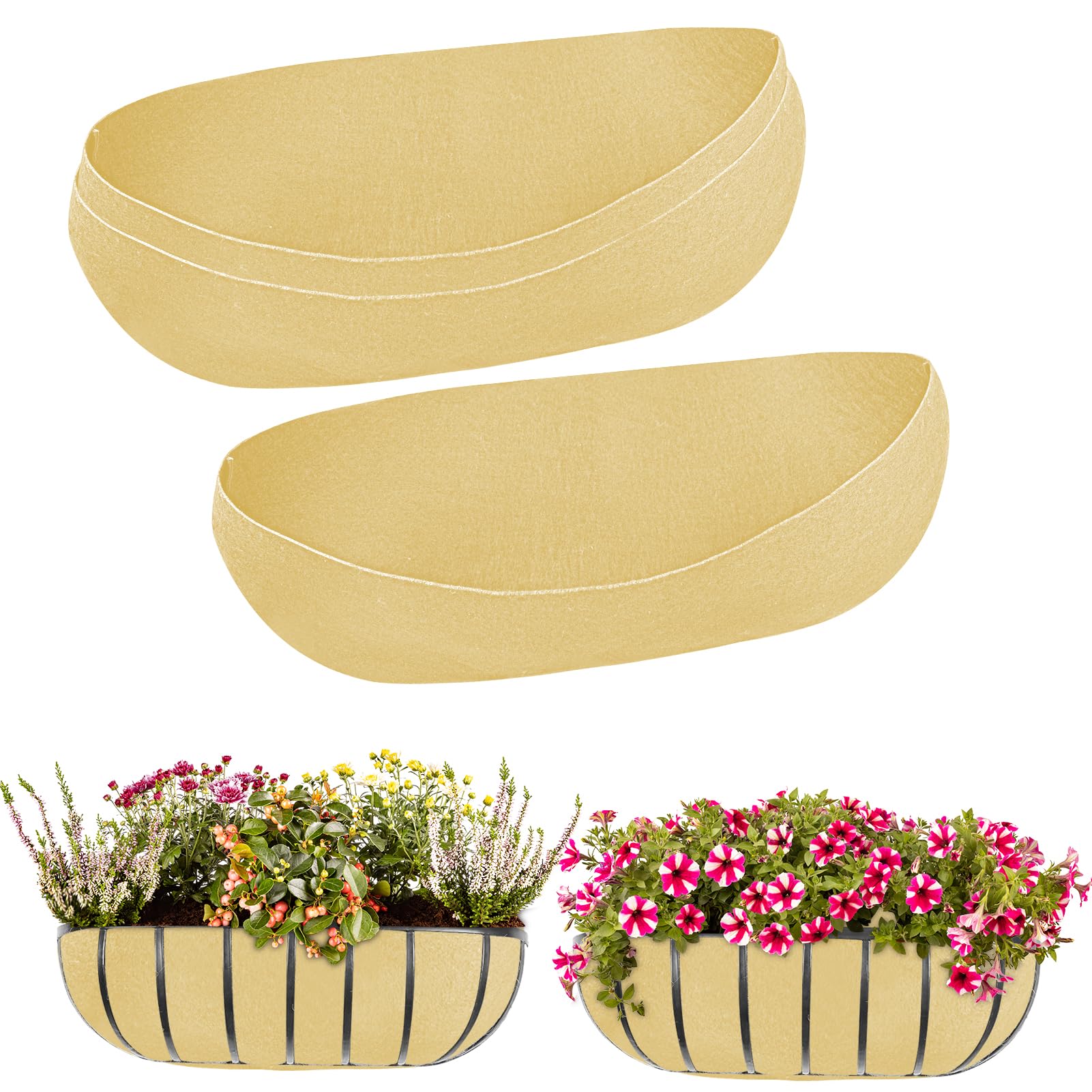 Amazon.com: 3PCS 30 Inch Planter Basket Liners Fabric Window Box Liners ...