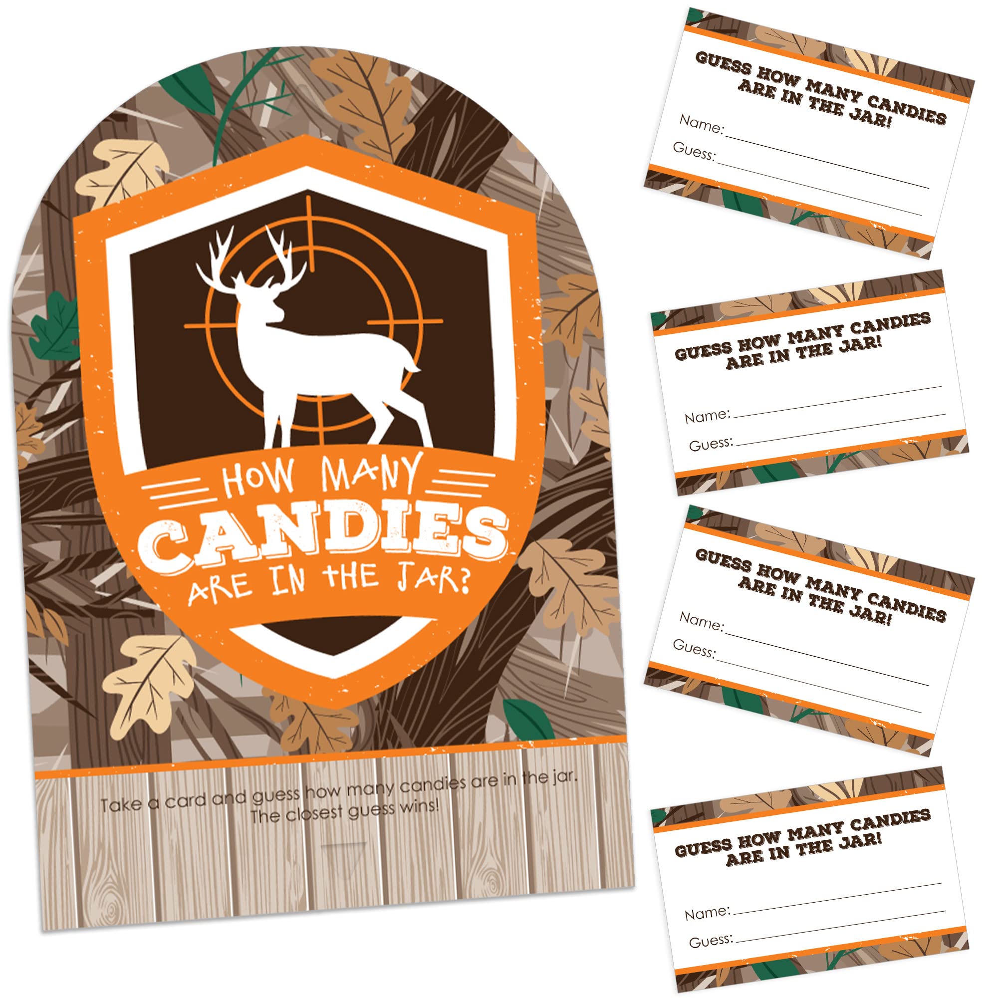 Amazon.com: Big Dot of Happiness Gone Hunting - How Many Candies Deer ...