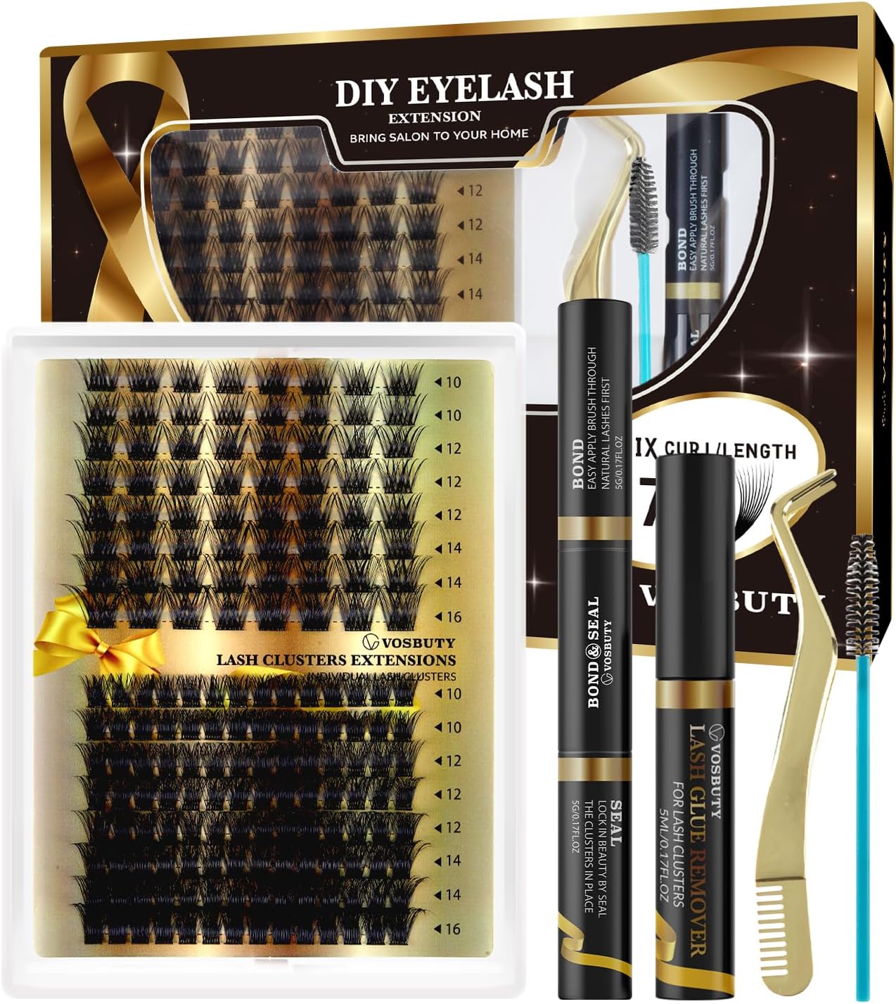 Amazon.com: Lash Extension Kit Diy Clusters: Diy Lash Clusters Kit with ...