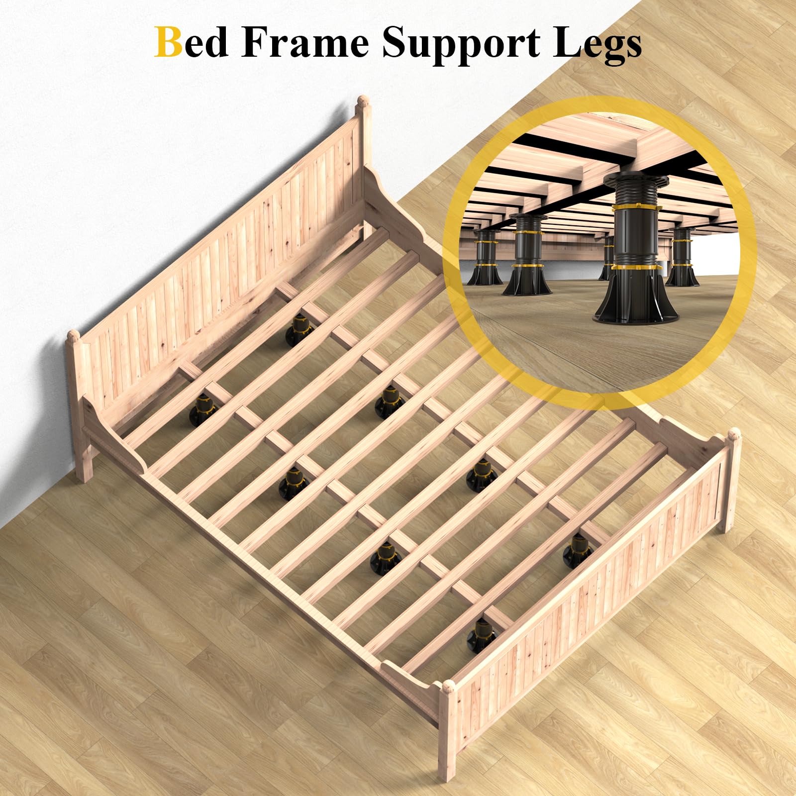 Snapklik.com : 2Pcs Adjustable Height Bed Support Legs, Bed Frame ...