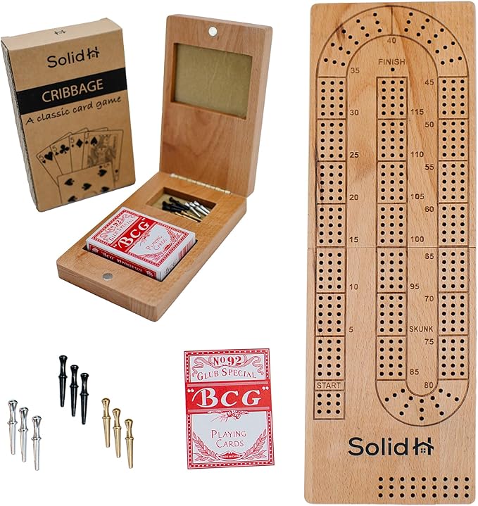 Amazon.com: Foldable Cribbage Board Game Set - Travel Cribbage Board ...