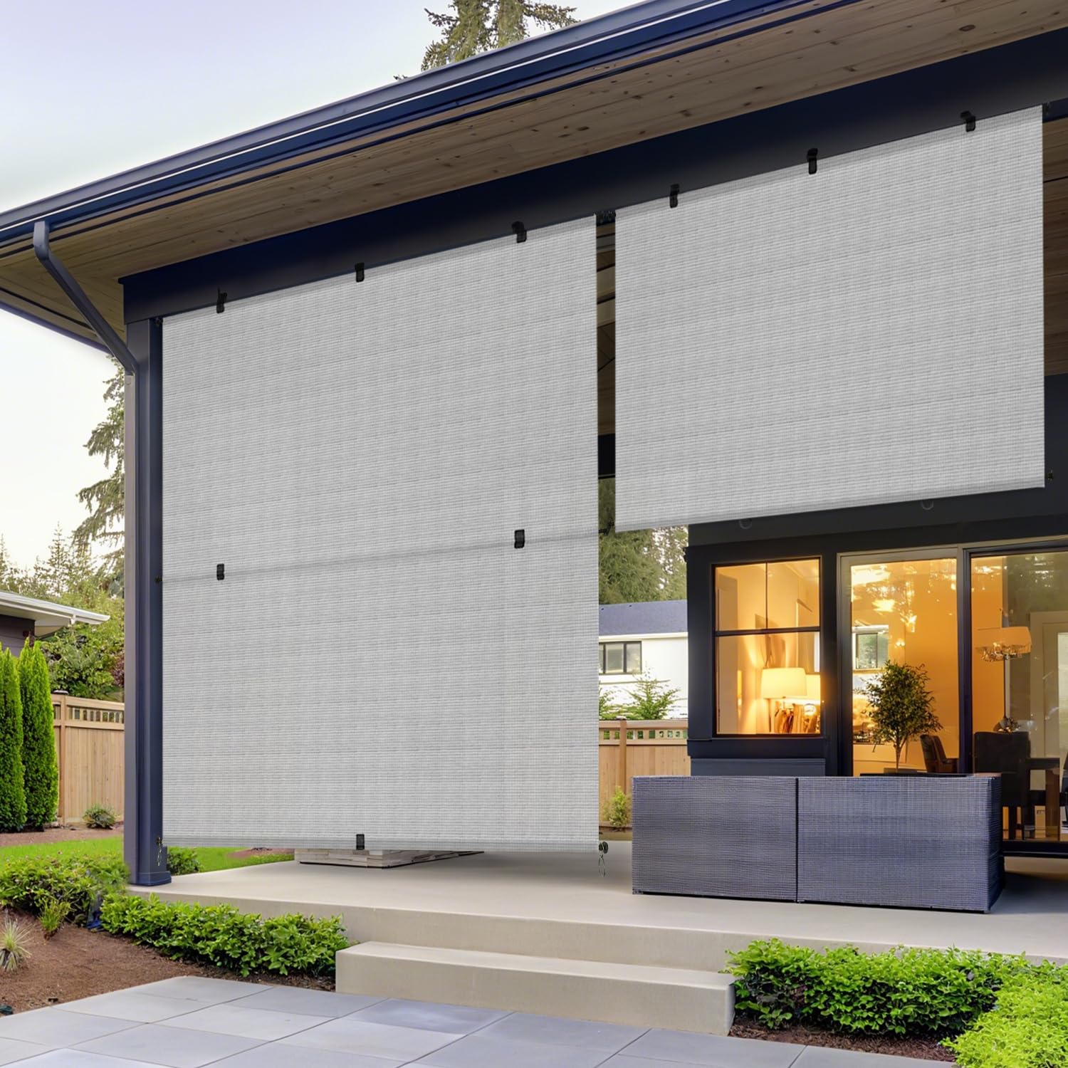 Snapklik.com : Windscreen4less 7W X 6H Outdoor Roll Up Foldable Shade ...