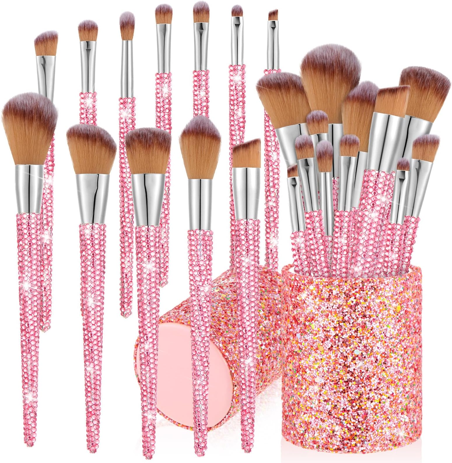 Amazon.com: Rtteri 13 Pcs Rhinestone Makeup Brushes Set Bling Crystal ...