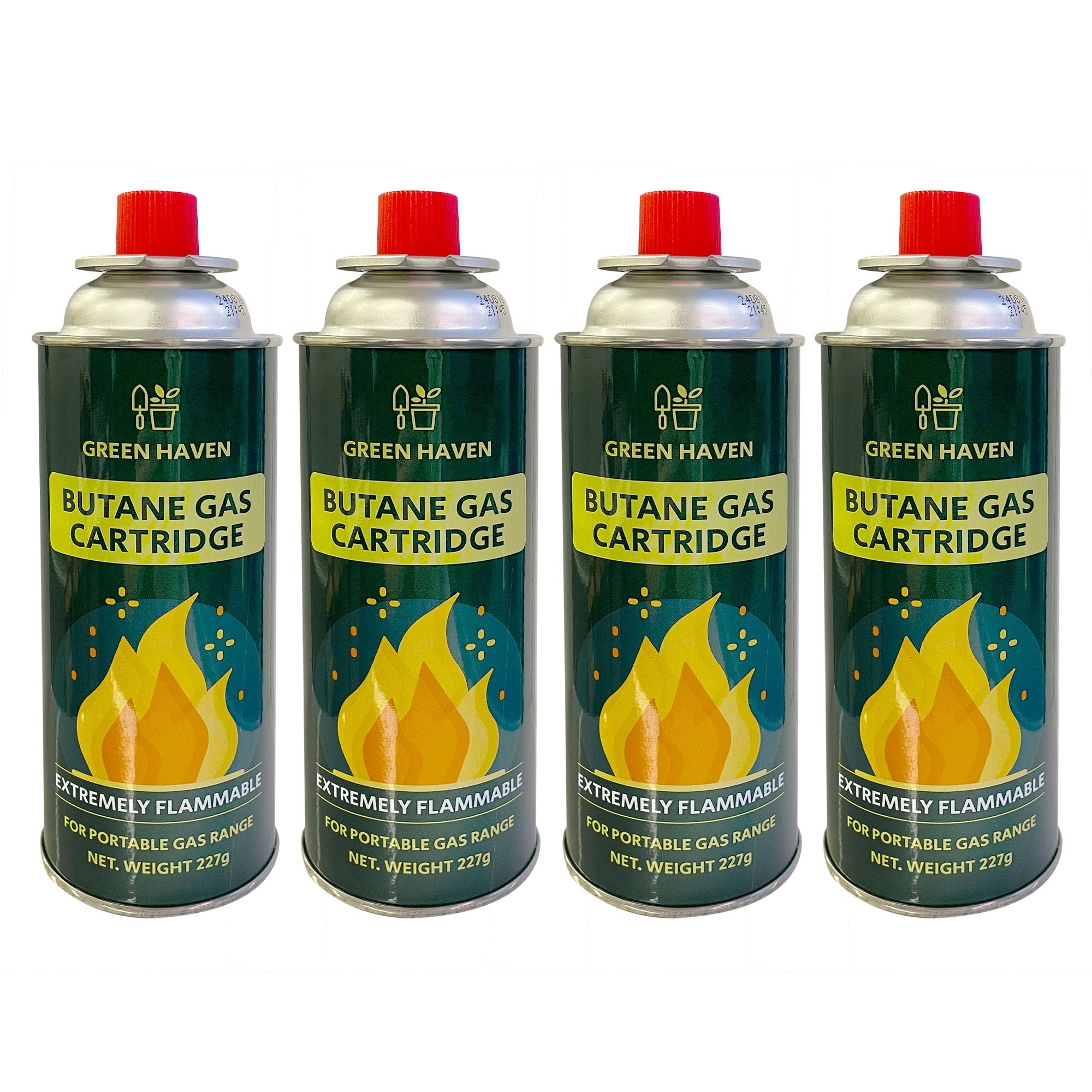 Green Haven Butane Gas Canisters 4 Pack – EN417 Camping Cylinders for ...