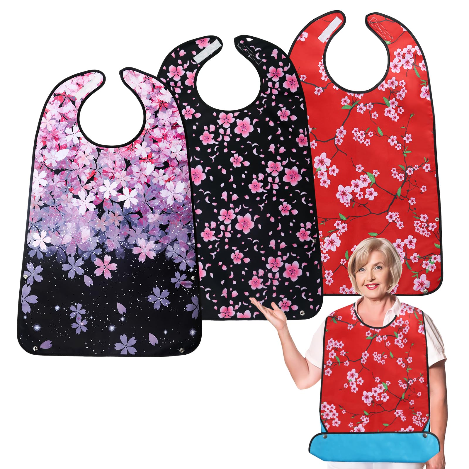 Amazon.com: varlldibao Adult Bibs for Women, 3 Pack Waterproof Adult ...