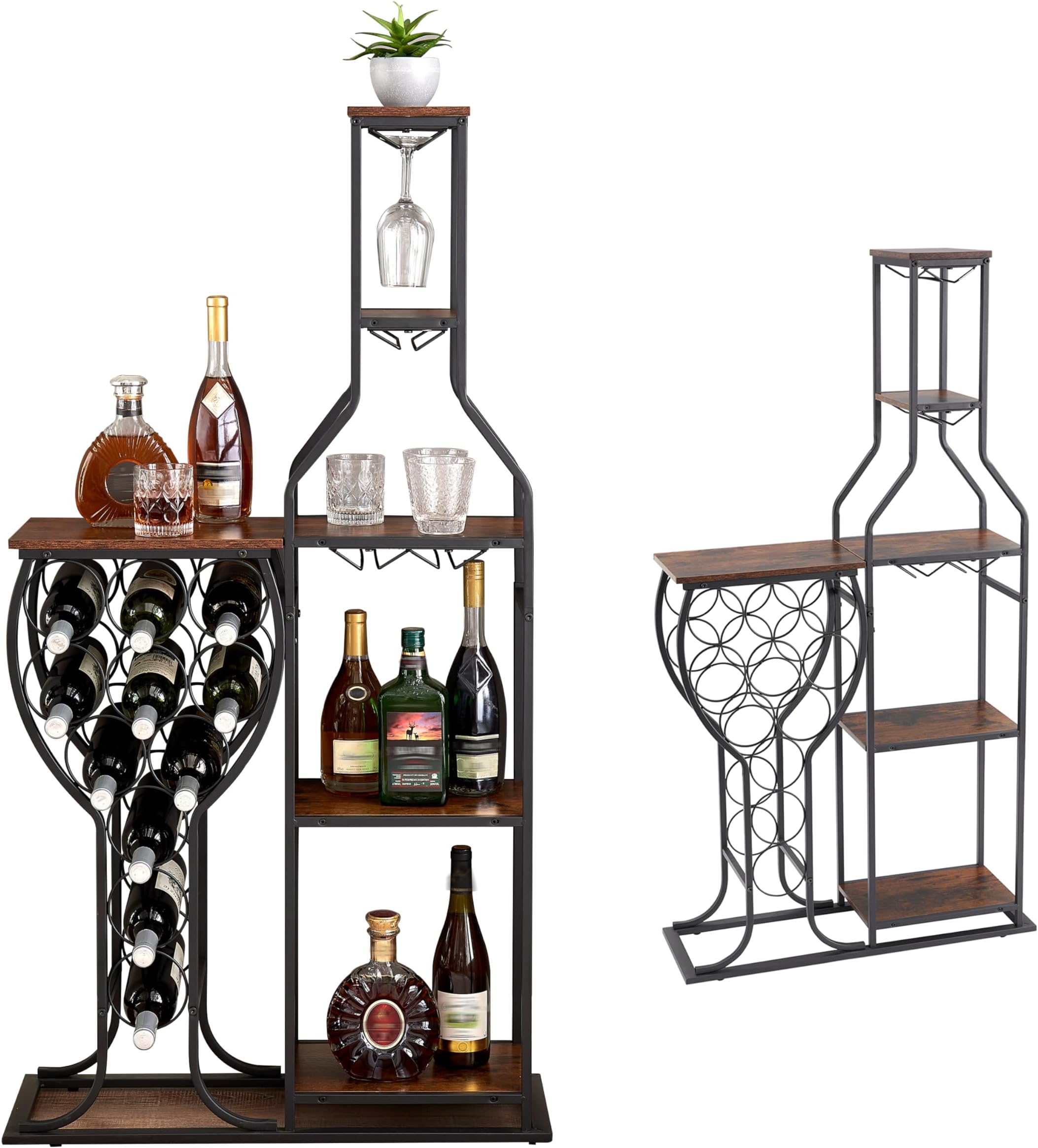 Amazon.com: Vilaxing Wine Rack Freestanding Floor, Alcohol Organizer ...