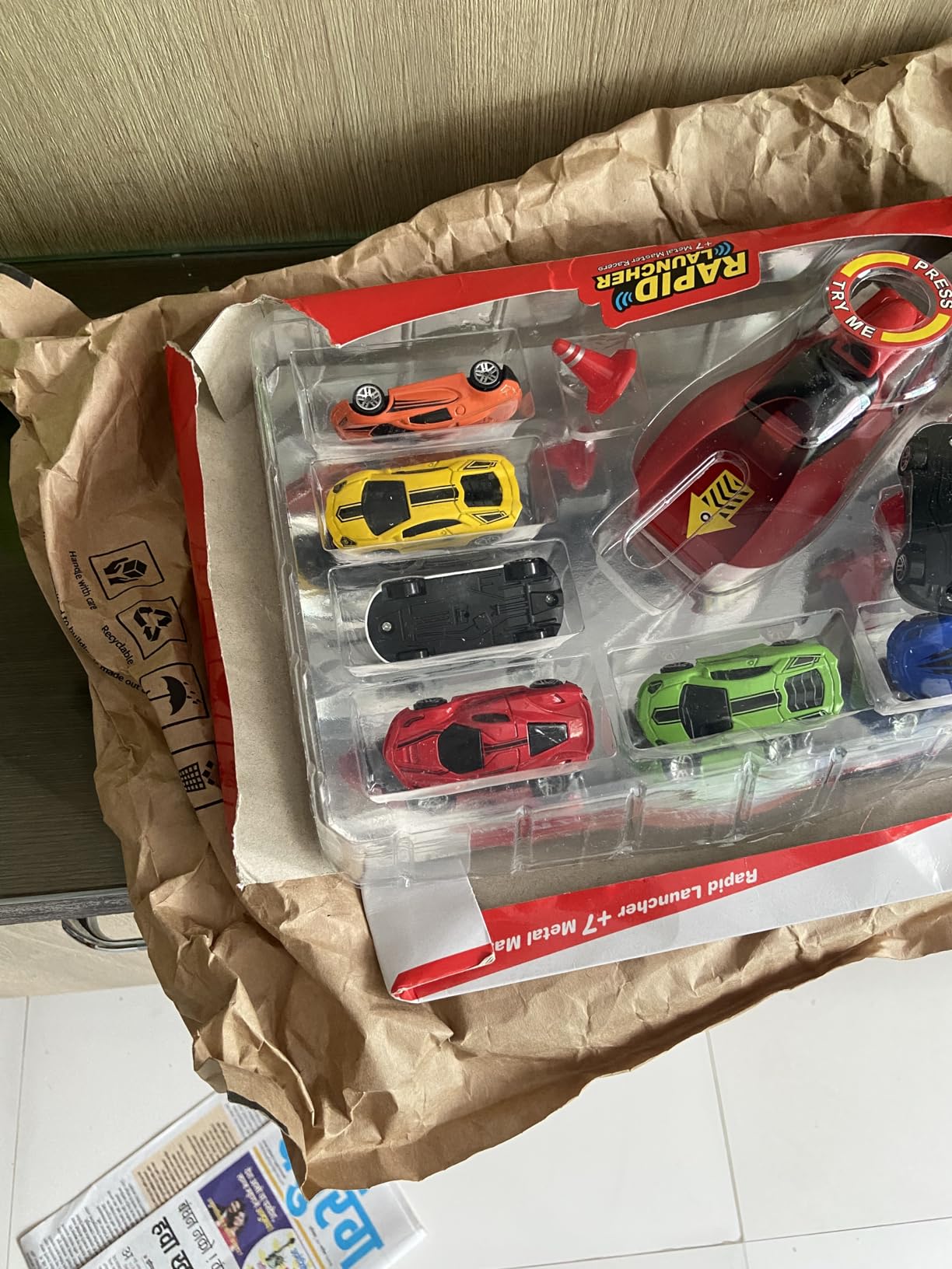 Sanghariyat® Big Size Rapid Launcher Car Set Play Set Toy with 7 Die ...