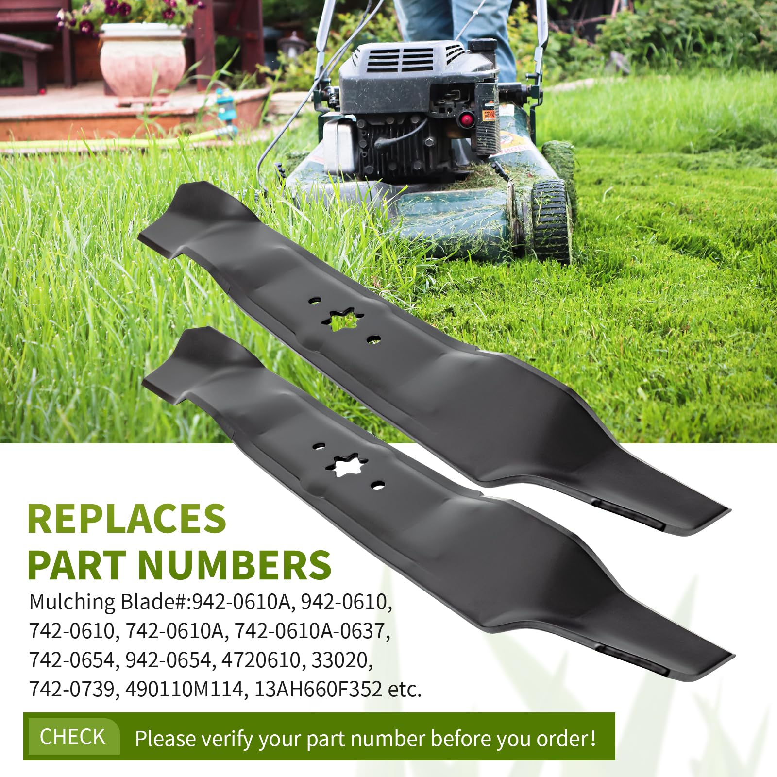 Replacement 942-0610A Mower Blades Compatible with MTD LT-400 Riding ...