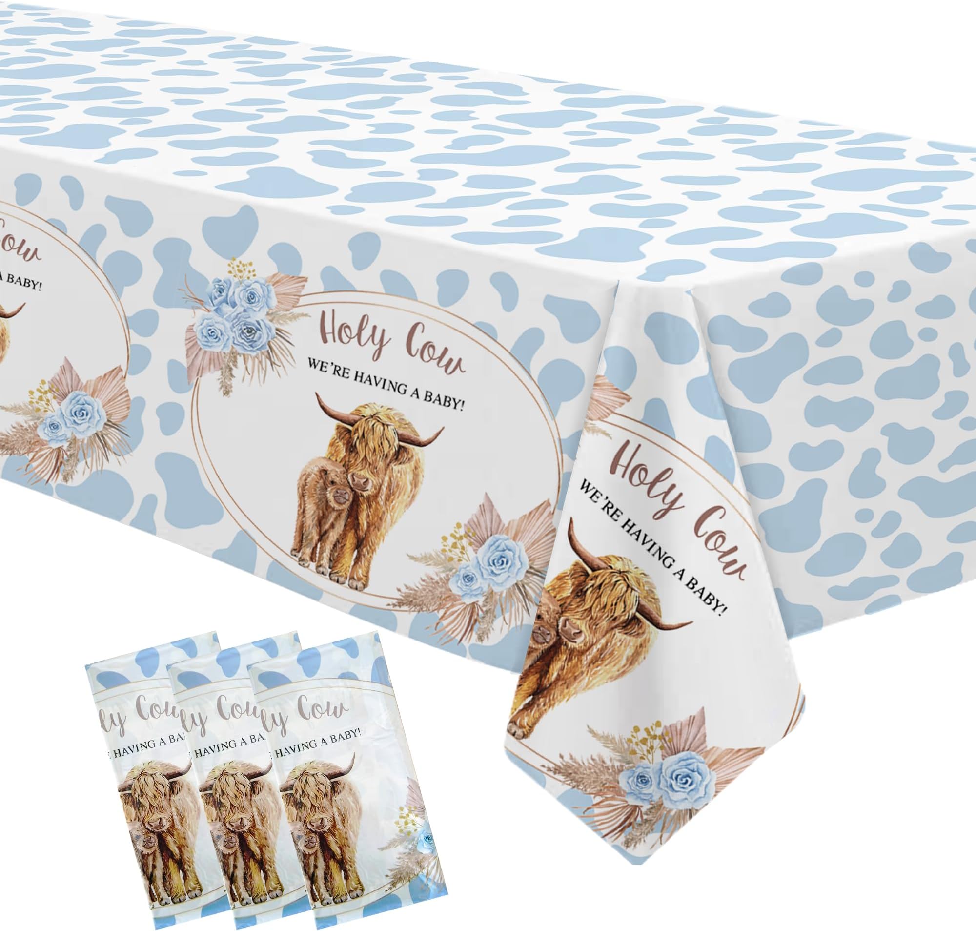 Amazon.com: Nefelibata Highland Cows Table Cover Western Baby Shower ...