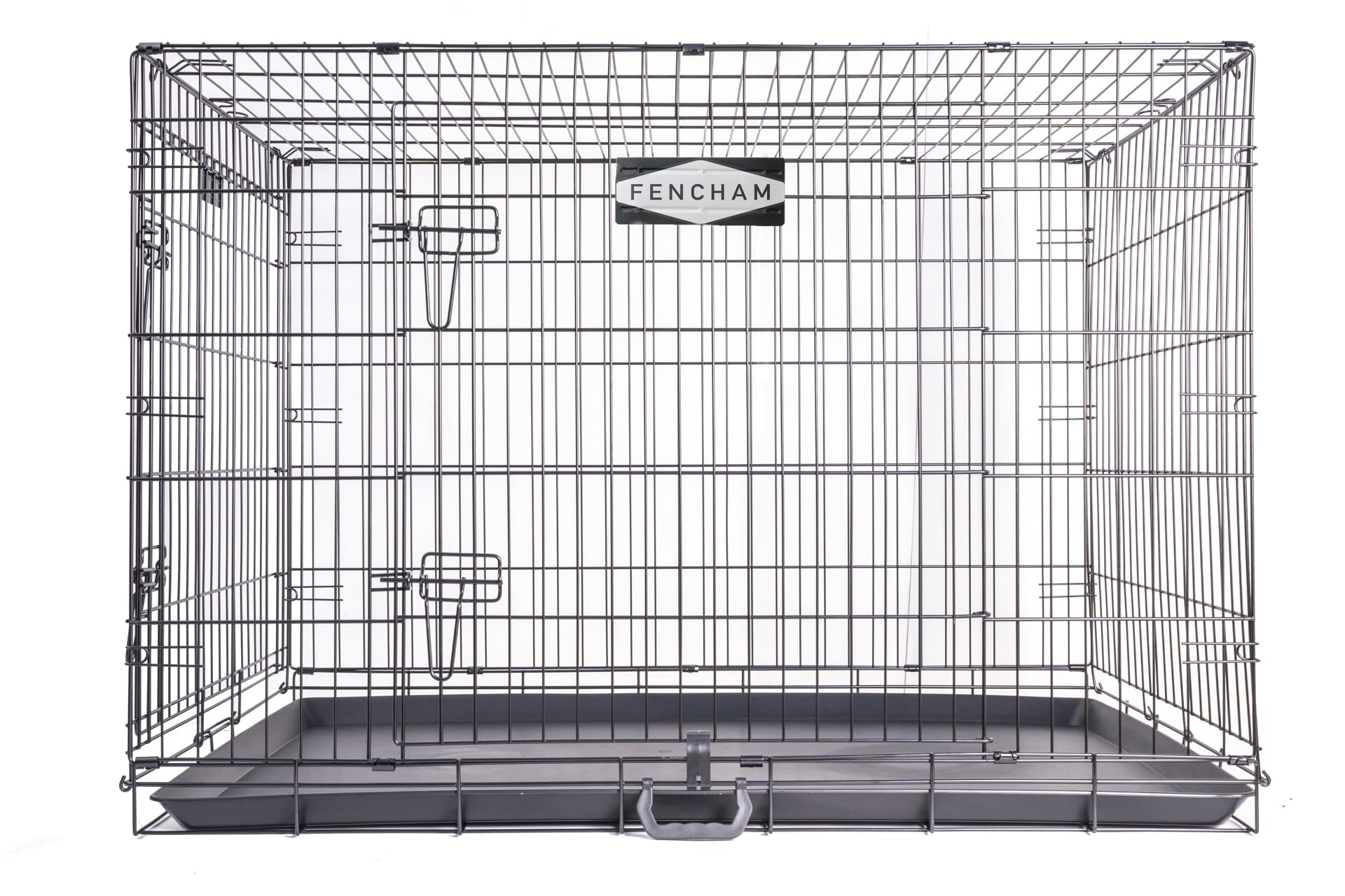 Fencham - XL Dog Crate - 42" - Durable & Secure Metal Cage- with ...