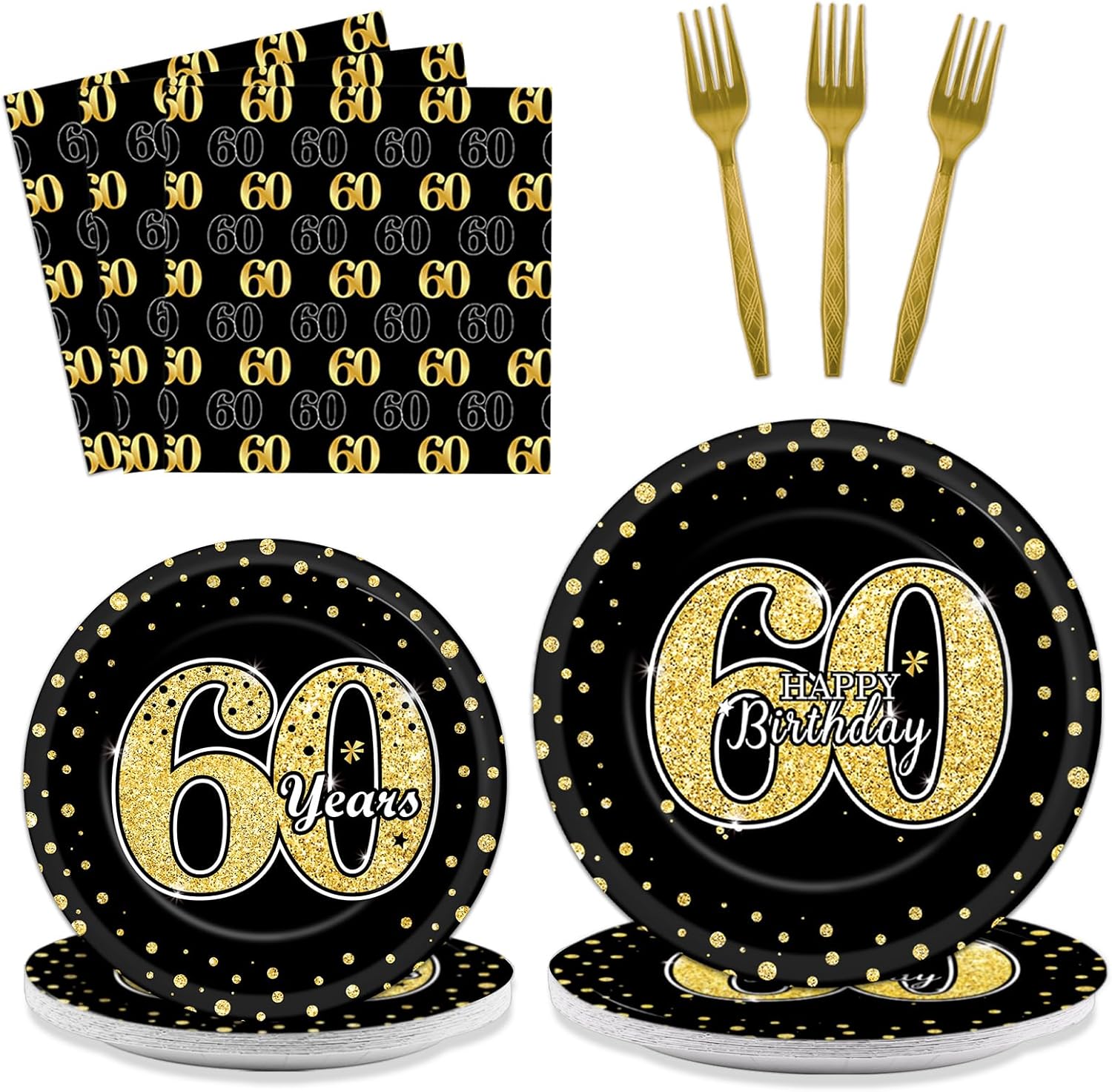 Amazon.com: 96PCS 60th Birthday Party Decoration Set 60th Birthday ...
