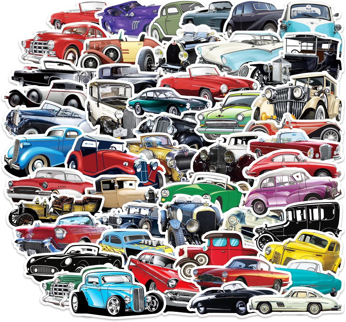 Amazon.com: 51 PCS Vintage Classic Car Stickers Pack for Kids Teens ...