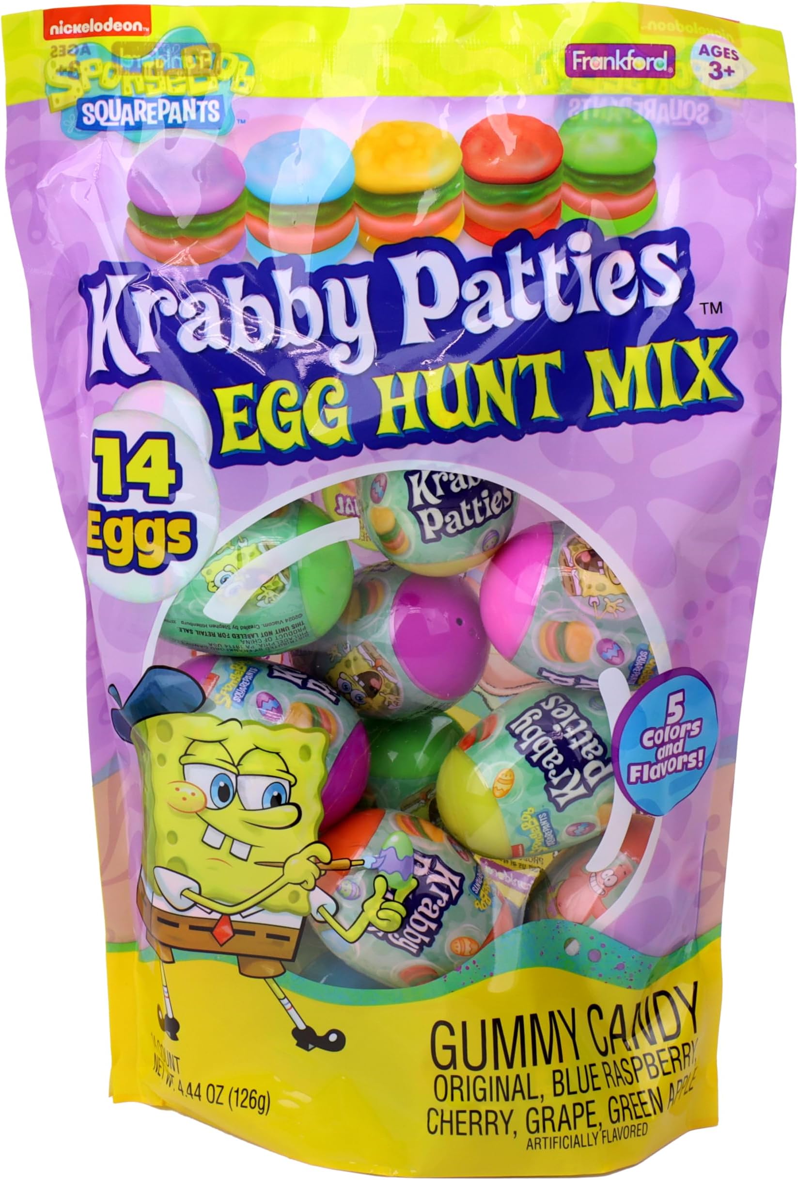 Amazon.com : Spongebob SquarePants Gummy Candy Krabby Patty 14 Count ...