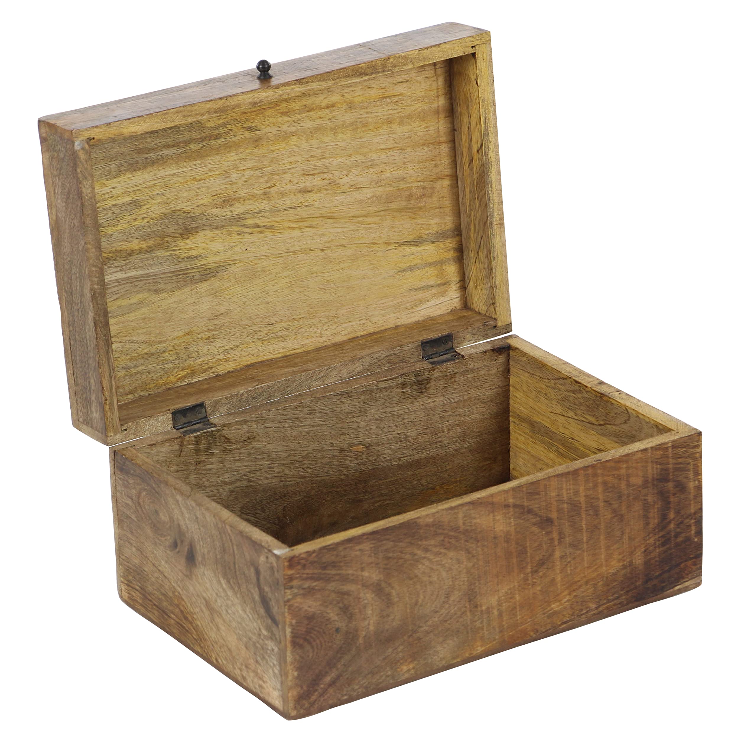 Deco 79 Rustic Mango Wood Rectangle Box, Set of 3 8", 10", 12"W, Brown