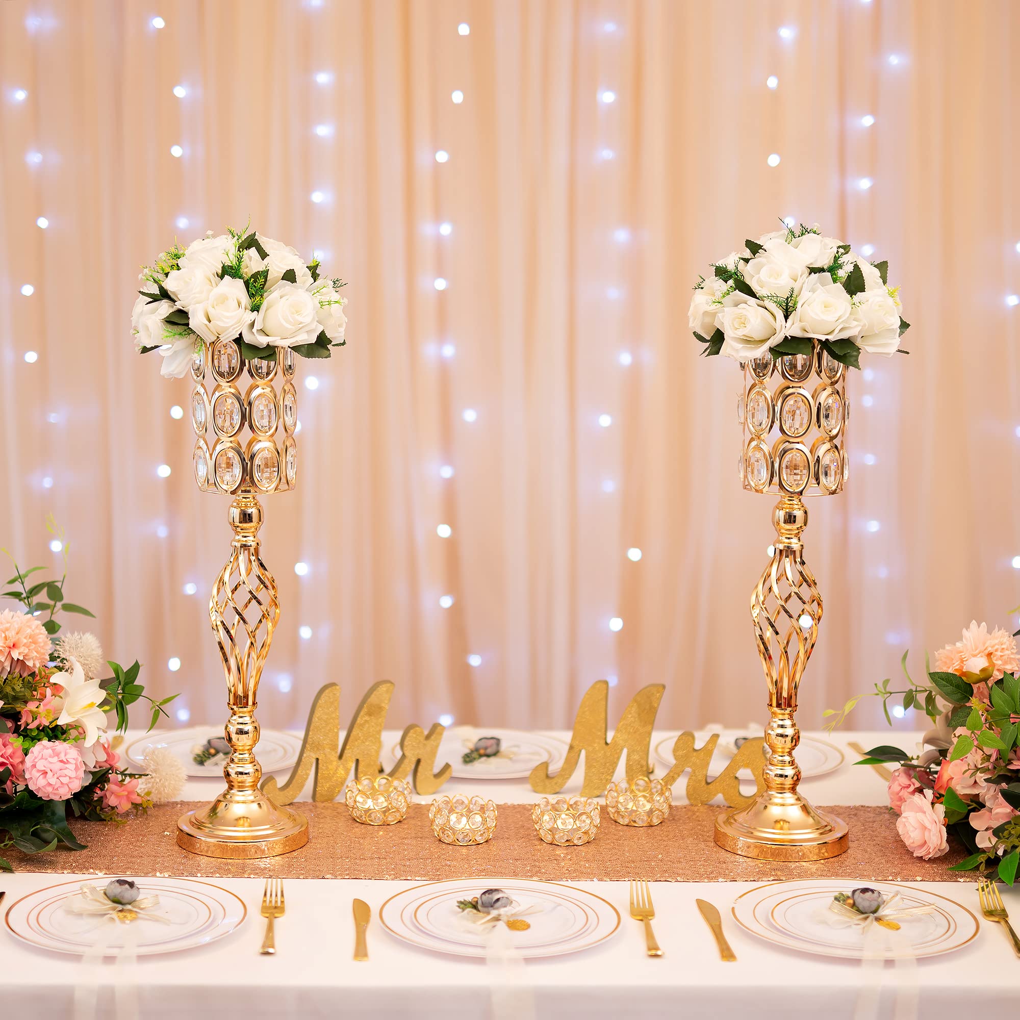 Wedding Flower Centerpieces With Bling Chandelier Centerpieces | Table