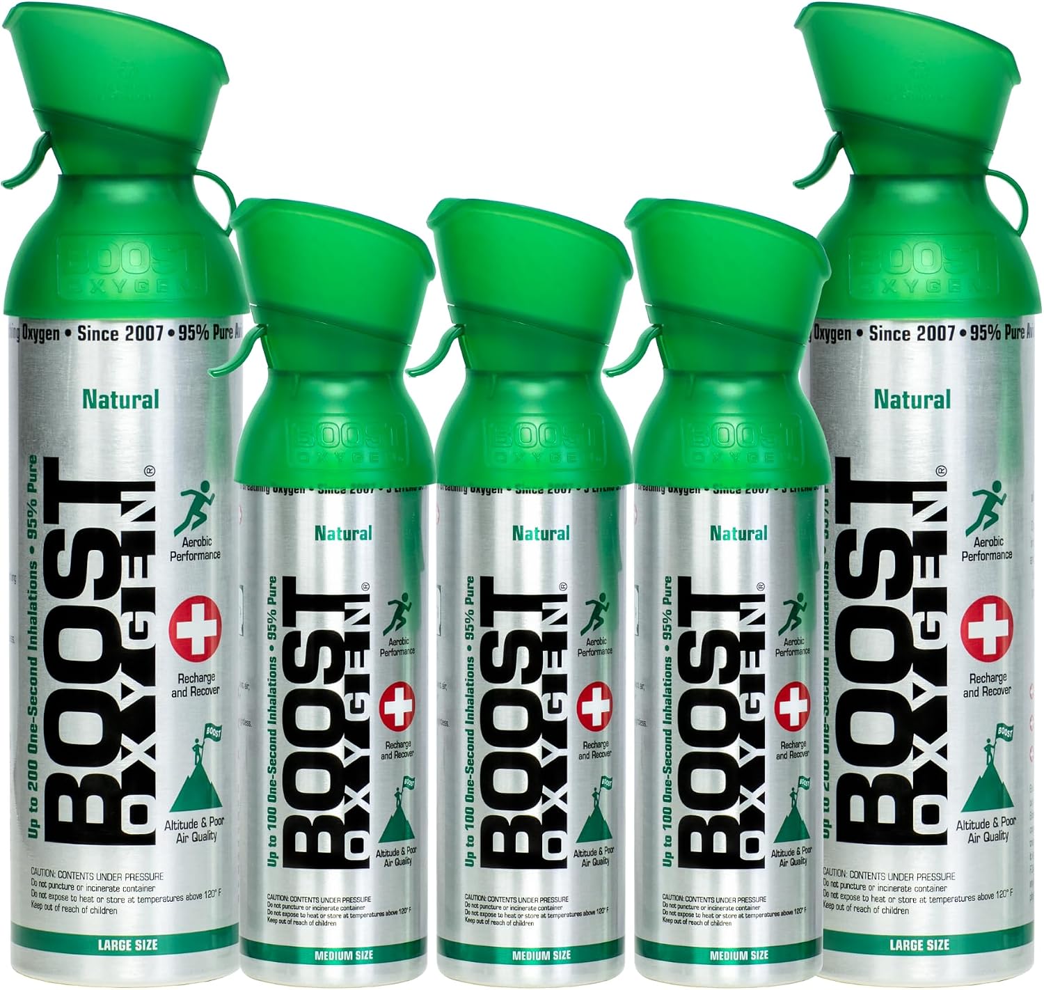 Amazon.com: Boost Oxygen 10 Liter Canned Oxygen (2 Pack) and 5 Liter ...