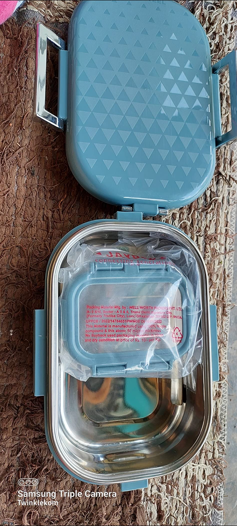 Buy Jaypee Plus Stainless Steel Lunch Box Snapsteel Grey, 700 ...