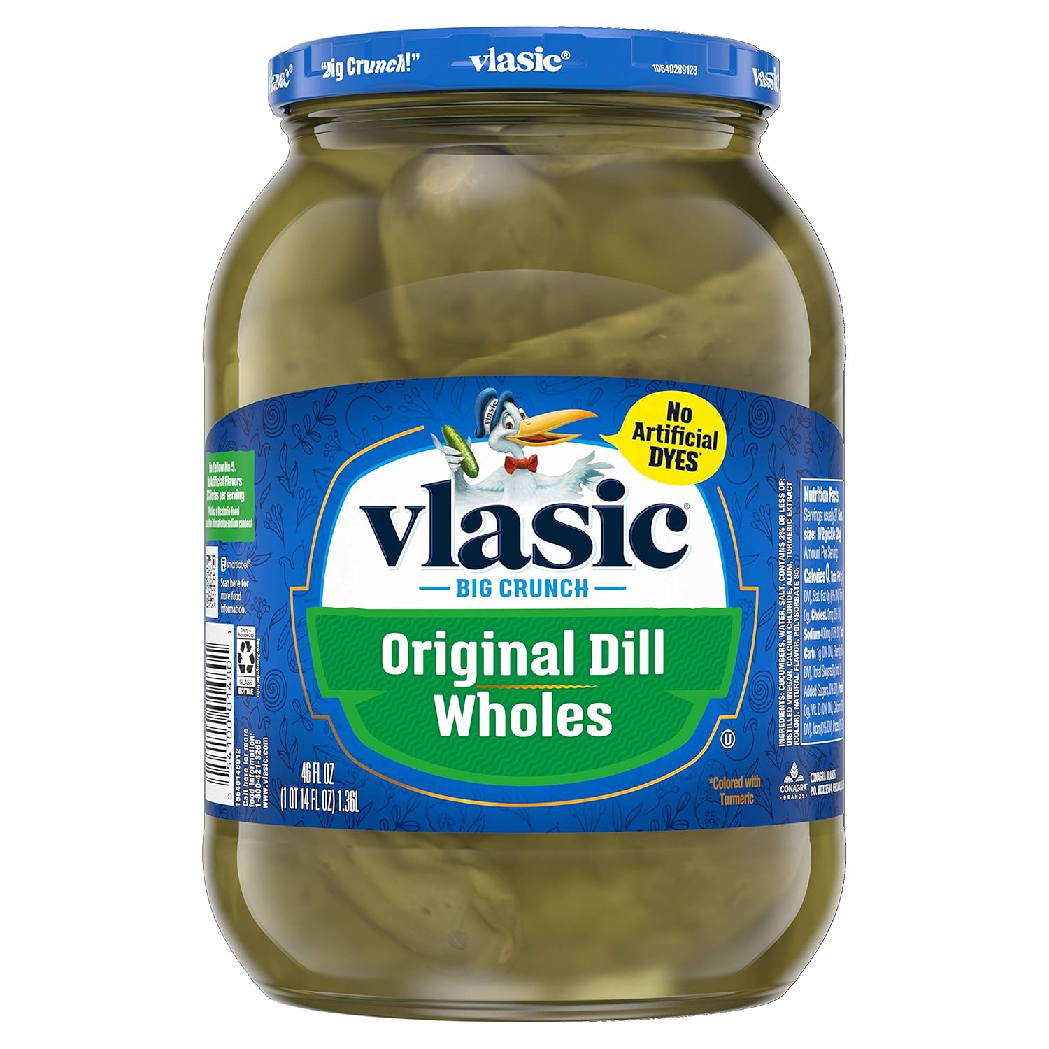 Amazon.com: Vlasic Original Dill Whole Pickles, Keto Friendly, 6 - 46 ...