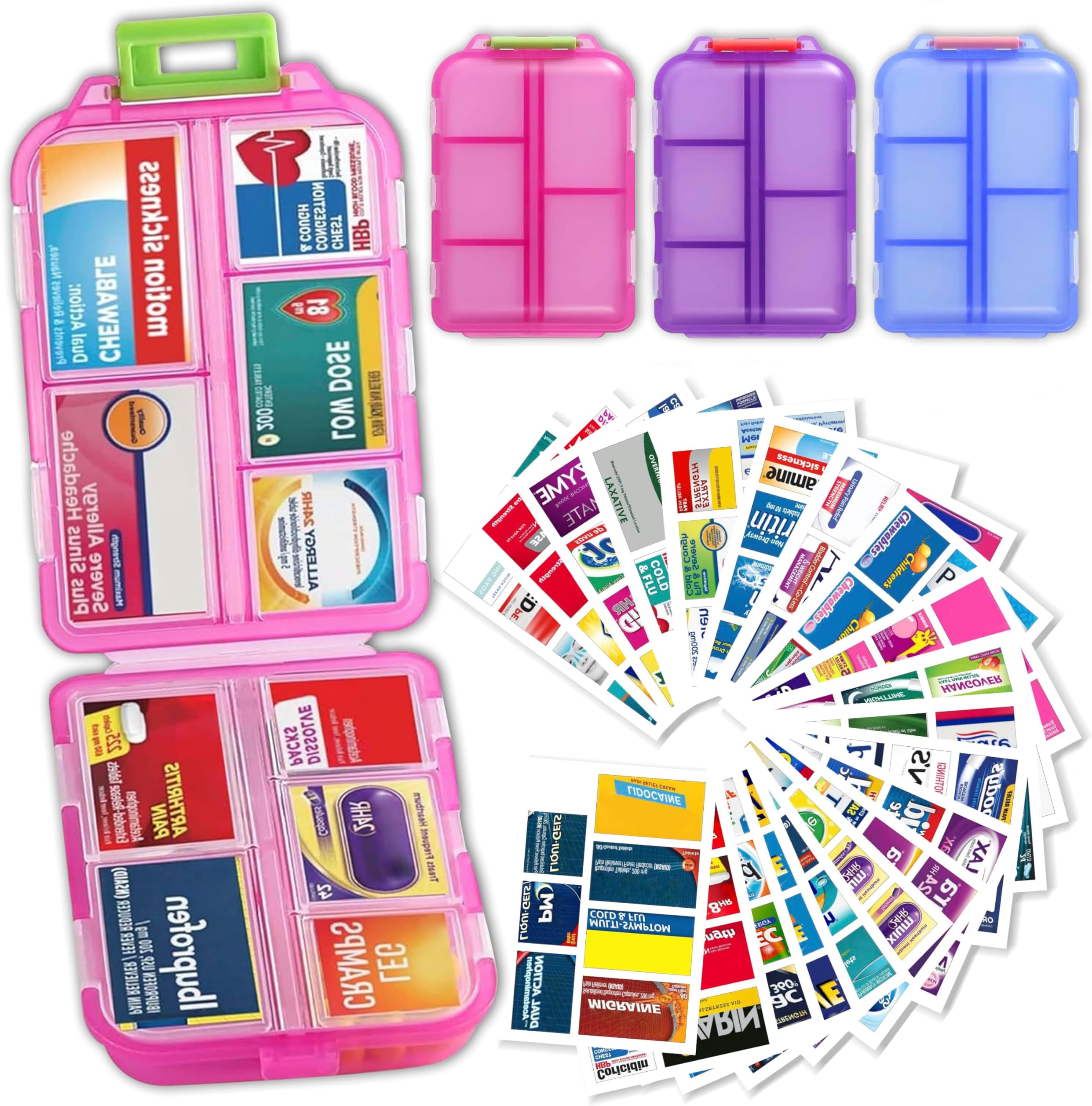 Amazon.com: Pill Organizer with Medicine Labels, Travel Daily Pill ...