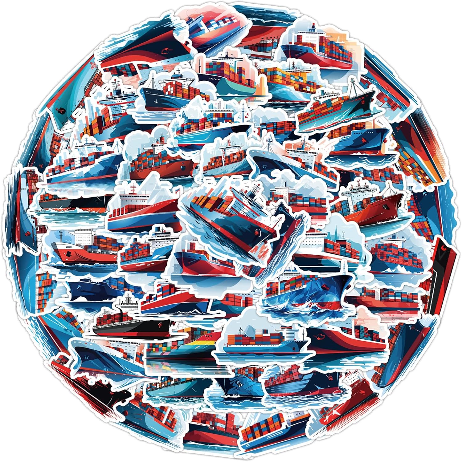 Amazon.com: UoYYelly 50 Pcs Cargo Ship Stickers Pack for Kids Teens ...
