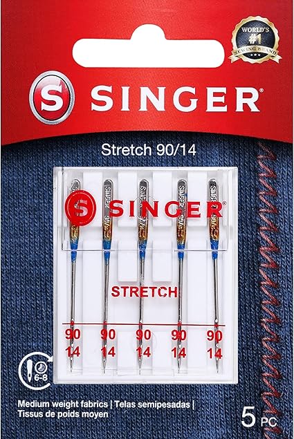 Amazon.com: SINGER 04721 Size 90/14 Stretch Sewing Machine Needles, 5-Count