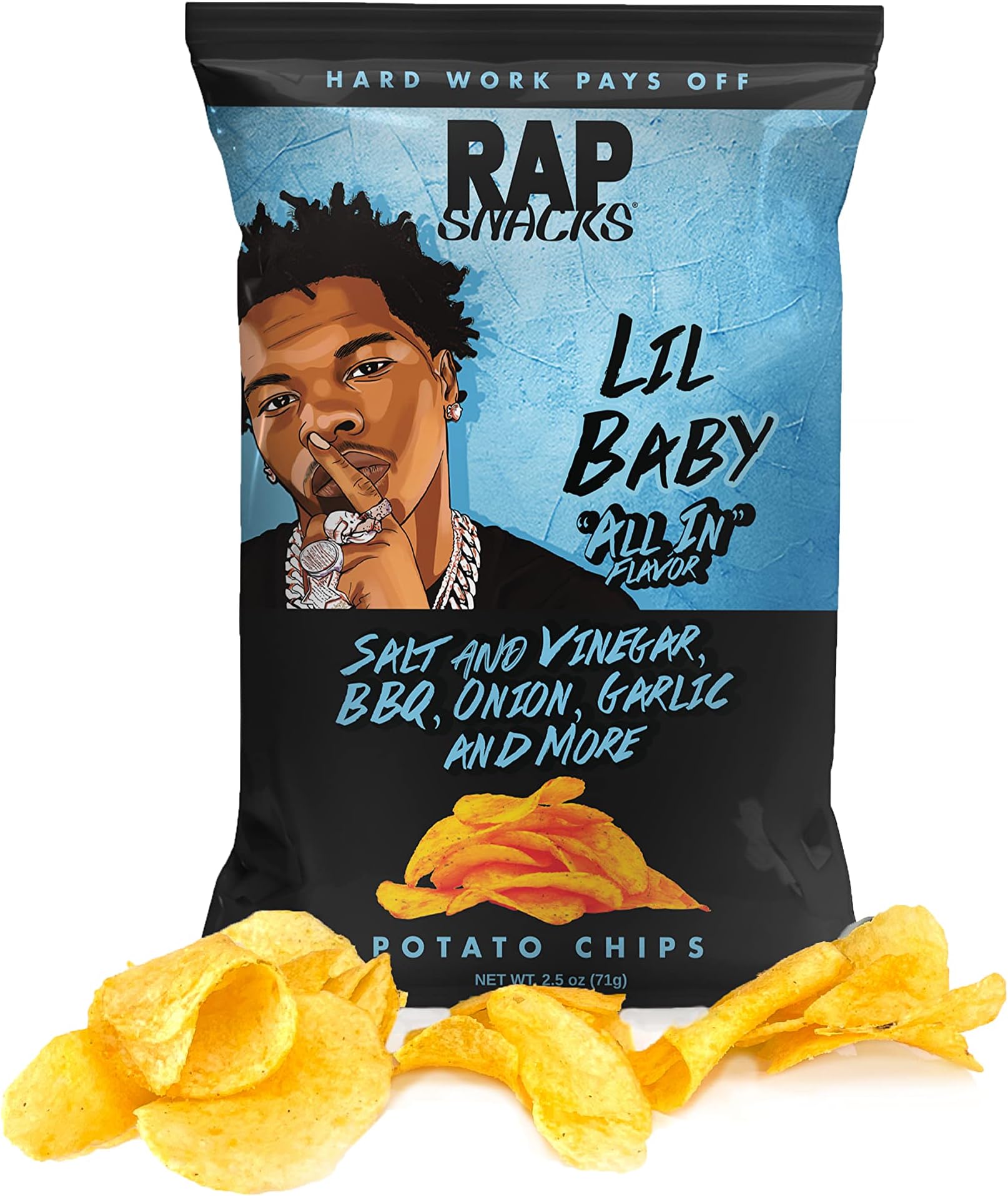 Amazon.com: Rap Snacks Lil Baby All in Potato Chips 2.5 Oz Bags-Pack of 6