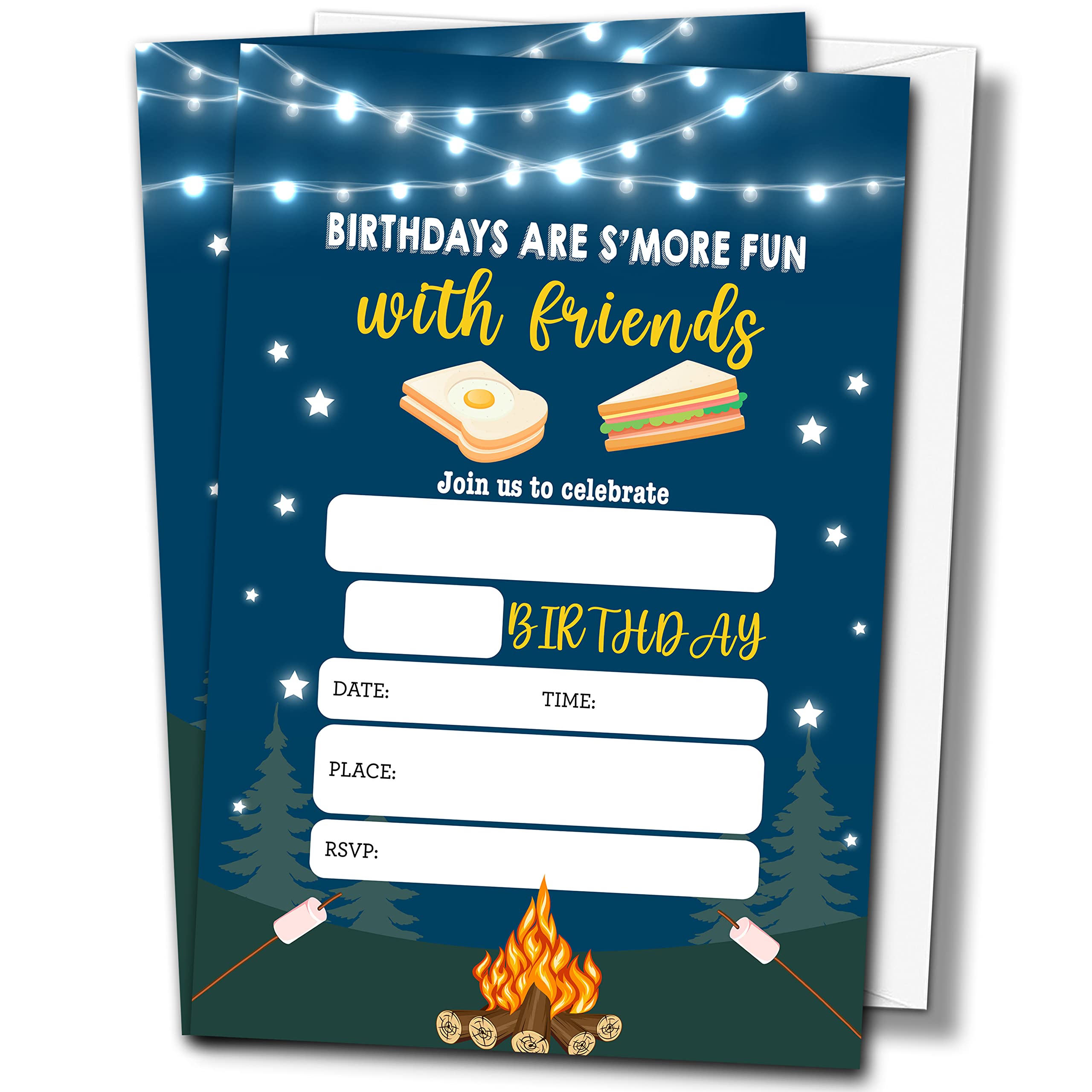 Amazon.com : Buildinest Backyard Camping Birthday Party Invitations ...
