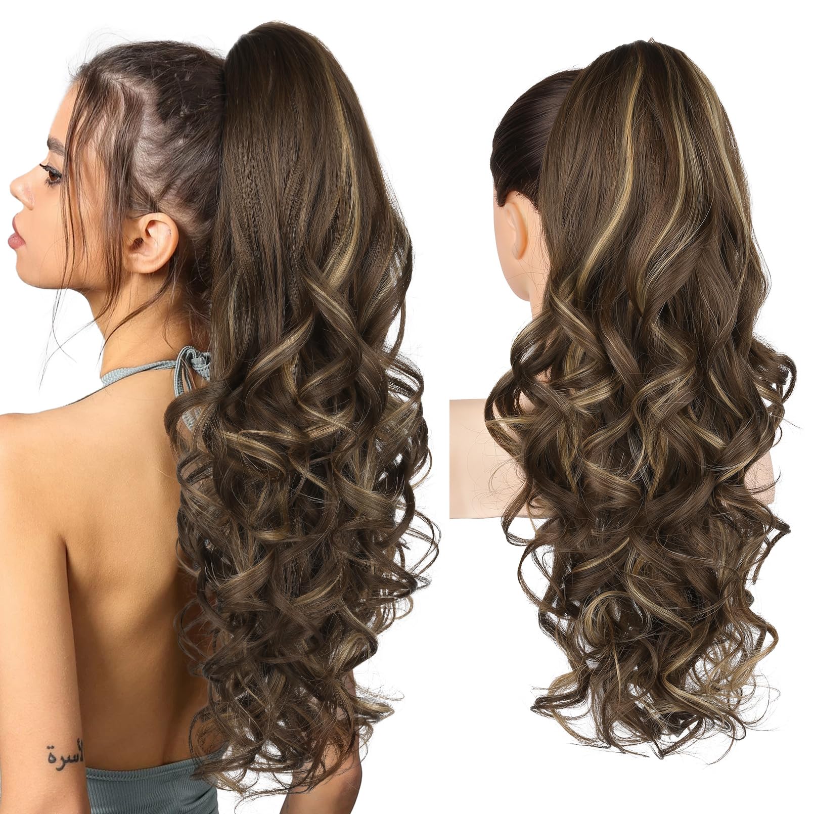 Amazon.com : REECHO Ponytail Extension, 26 Inch Drawstring Ponytail ...