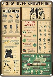 Amazon.com: Scuba Diver Knowledge Metal Tin Signs Scuba Diving Club ...