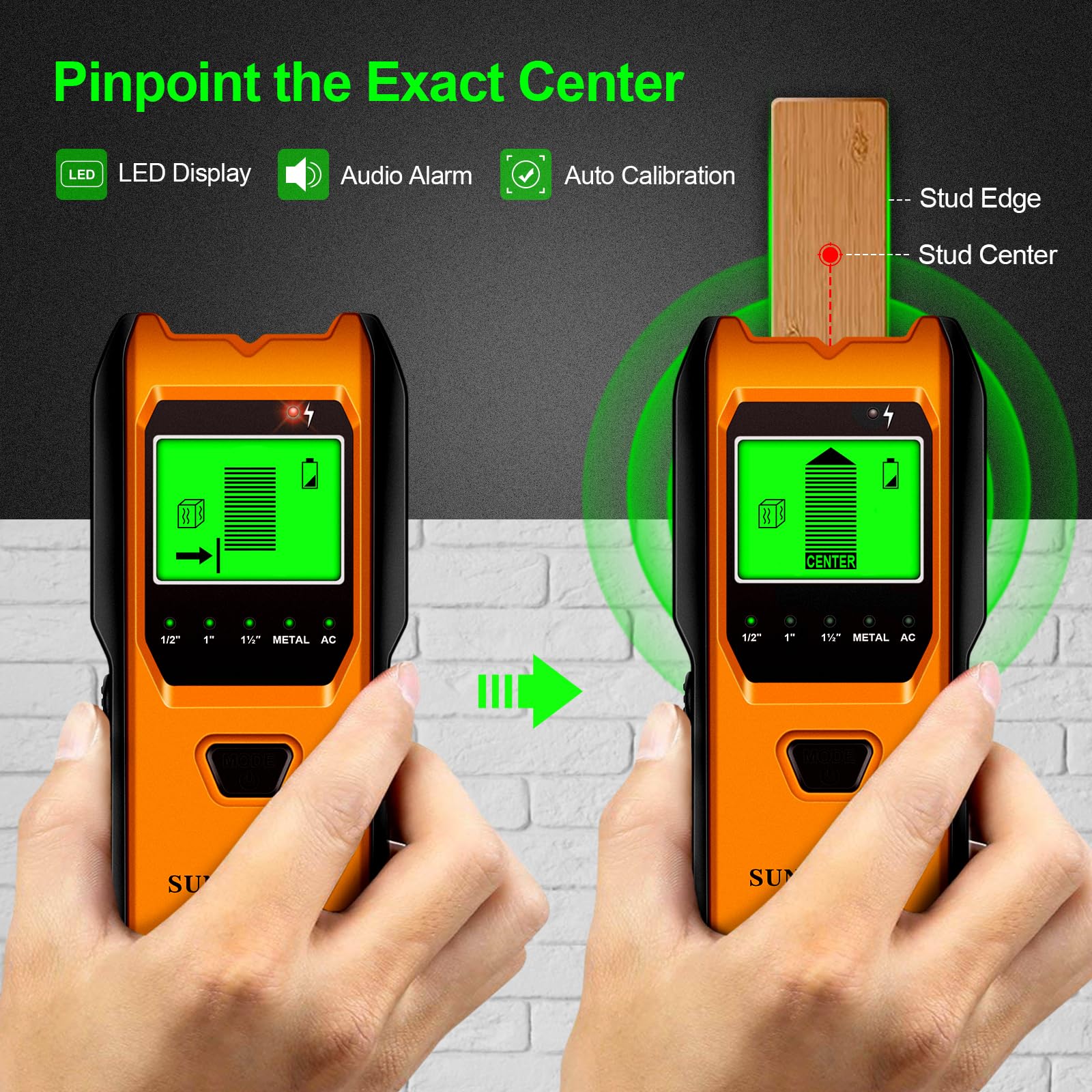 Snapklik.com : Stud Finder Wall Scanner - 5 In 1 Electronic Stud Detector