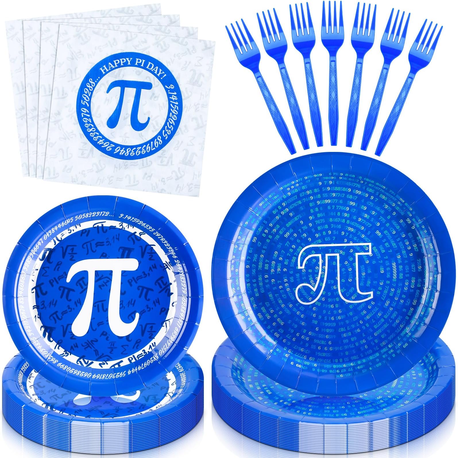 Amazon.com: FillTouch 96 Pcs Pi Symbol Party Pie Plates and Napkins ...