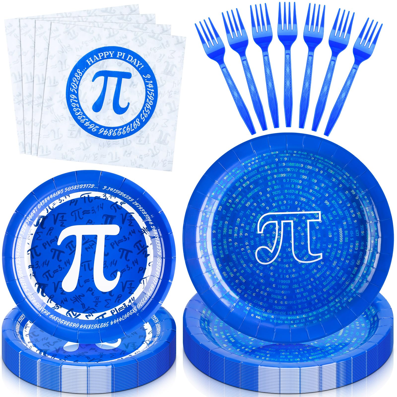 Amazon.com: FillTouch 96 Pcs Pi Symbol Party Pie Plates and Napkins ...