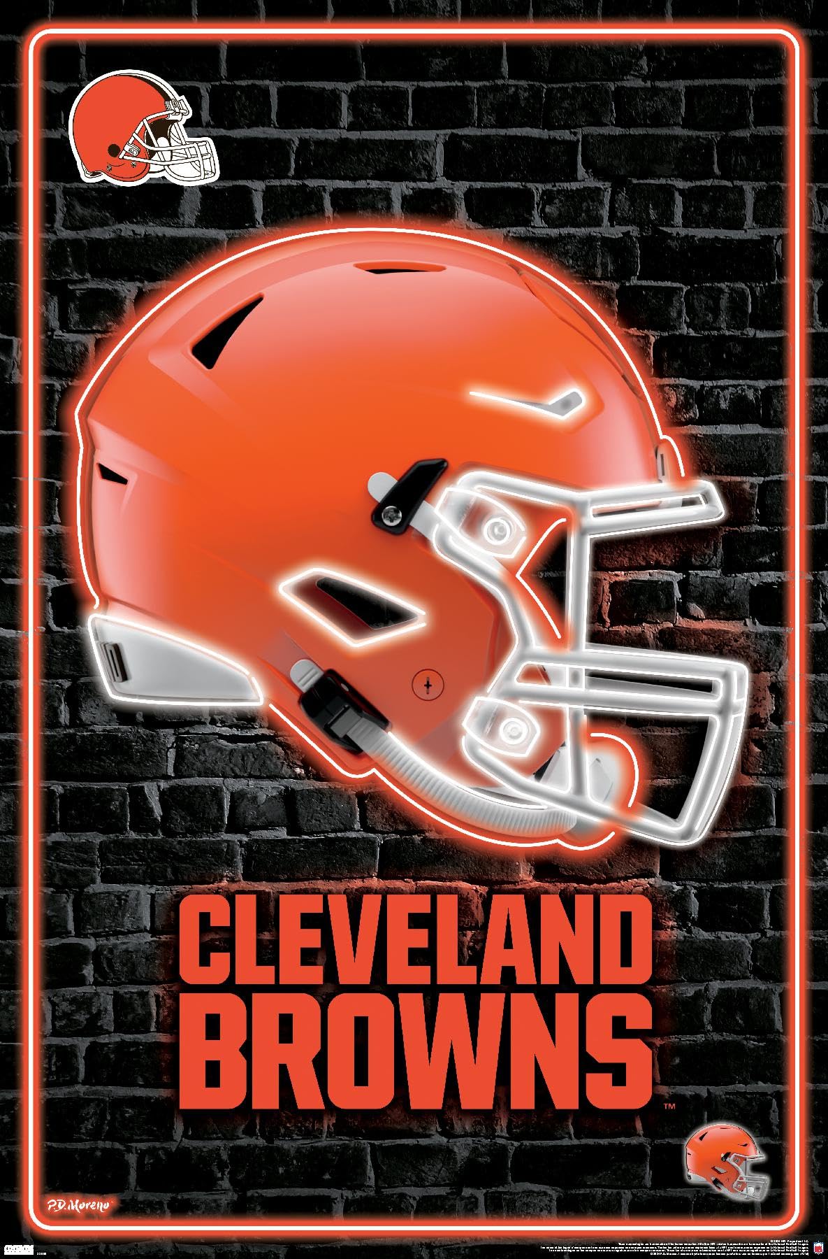 Amazon.com: Trends International NFL Cleveland Browns - Neon Helmet 24 ...