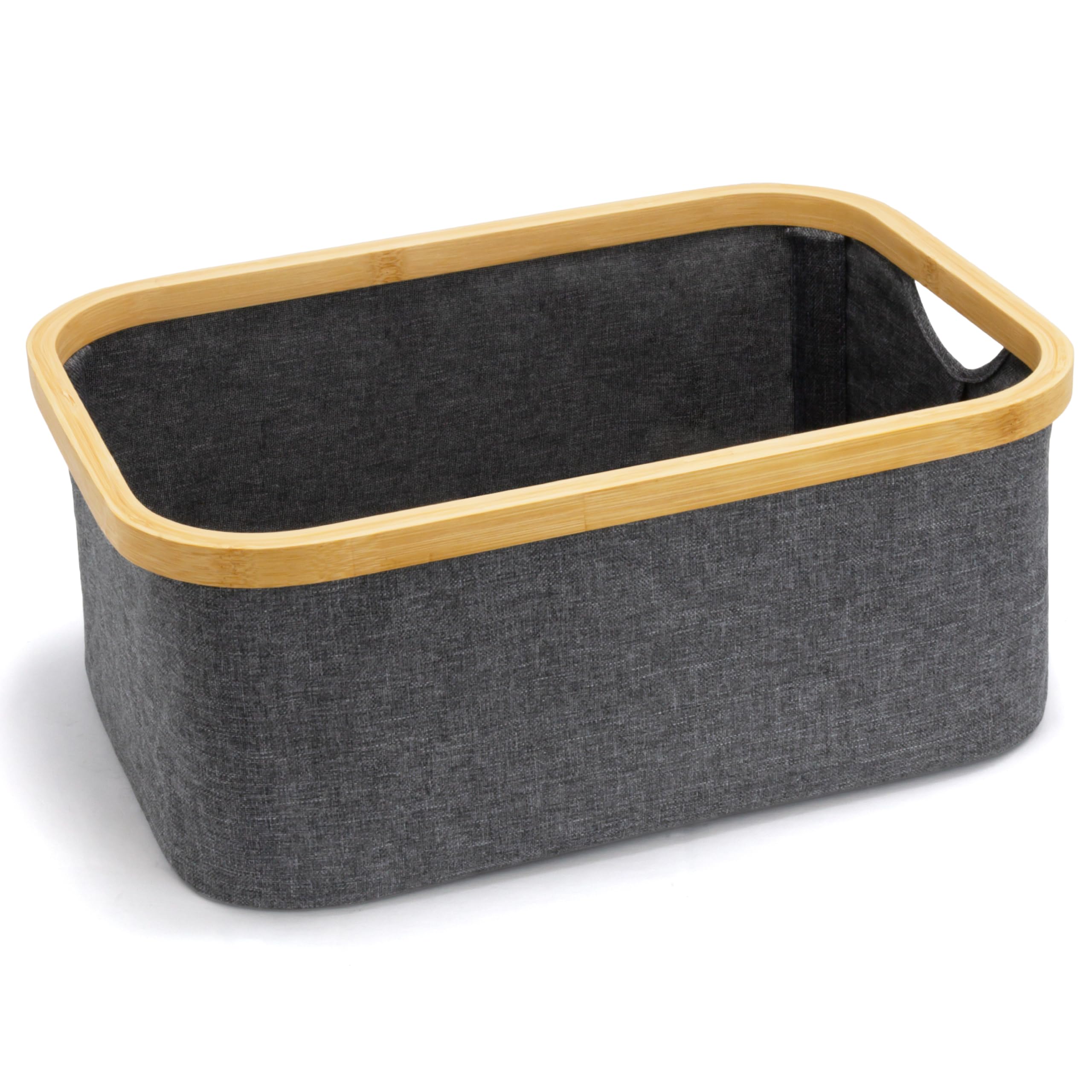 Amazon.com: Brookstone, Bamboo Storage Basket, Boho Organization and ...