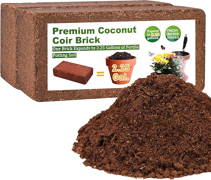 Amazon.com : Organic Coco Coir 2 Pcs Compressed Coconut Coir Bricks ...