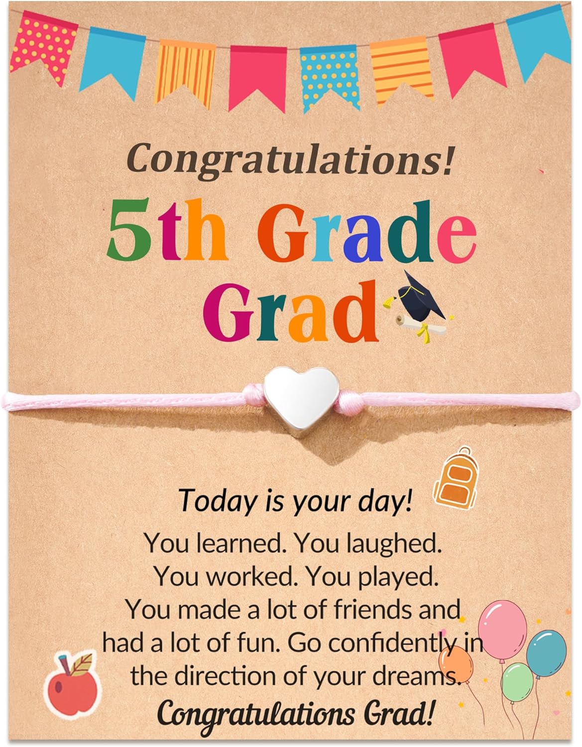 Amazon.com: HGDEER 5th Grade Graduation Gifts, Elementary School ...