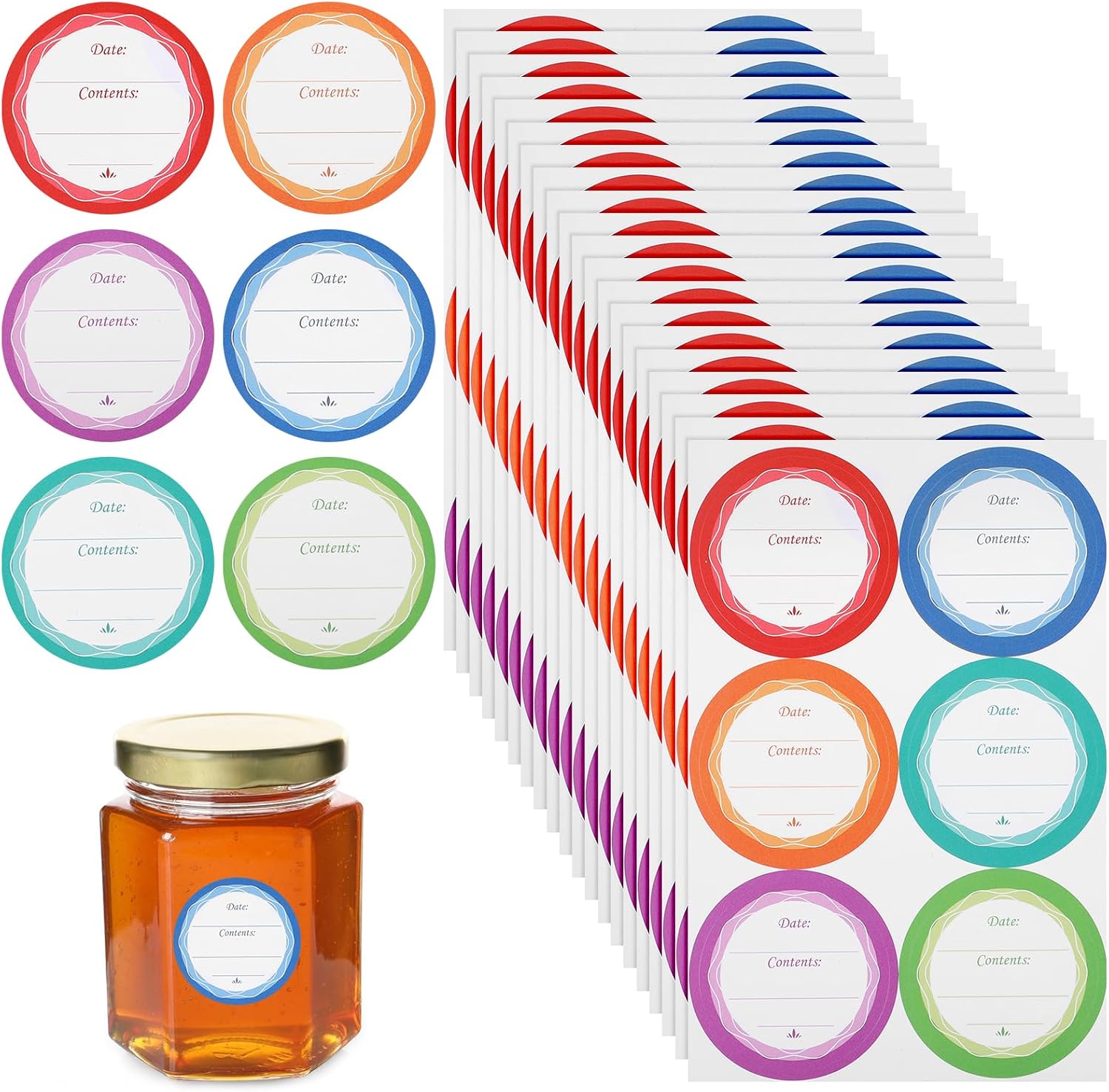 Amazon.com: XLIUAX 20 Sheet Mason Jar Lid Labels, 120 Pcs Removable ...