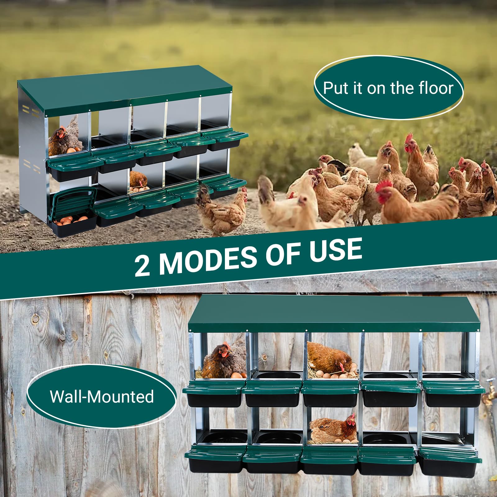 Snapklik.com : GarveeLife Nesting Boxes For Chickens, 10 Holes Chicken ...