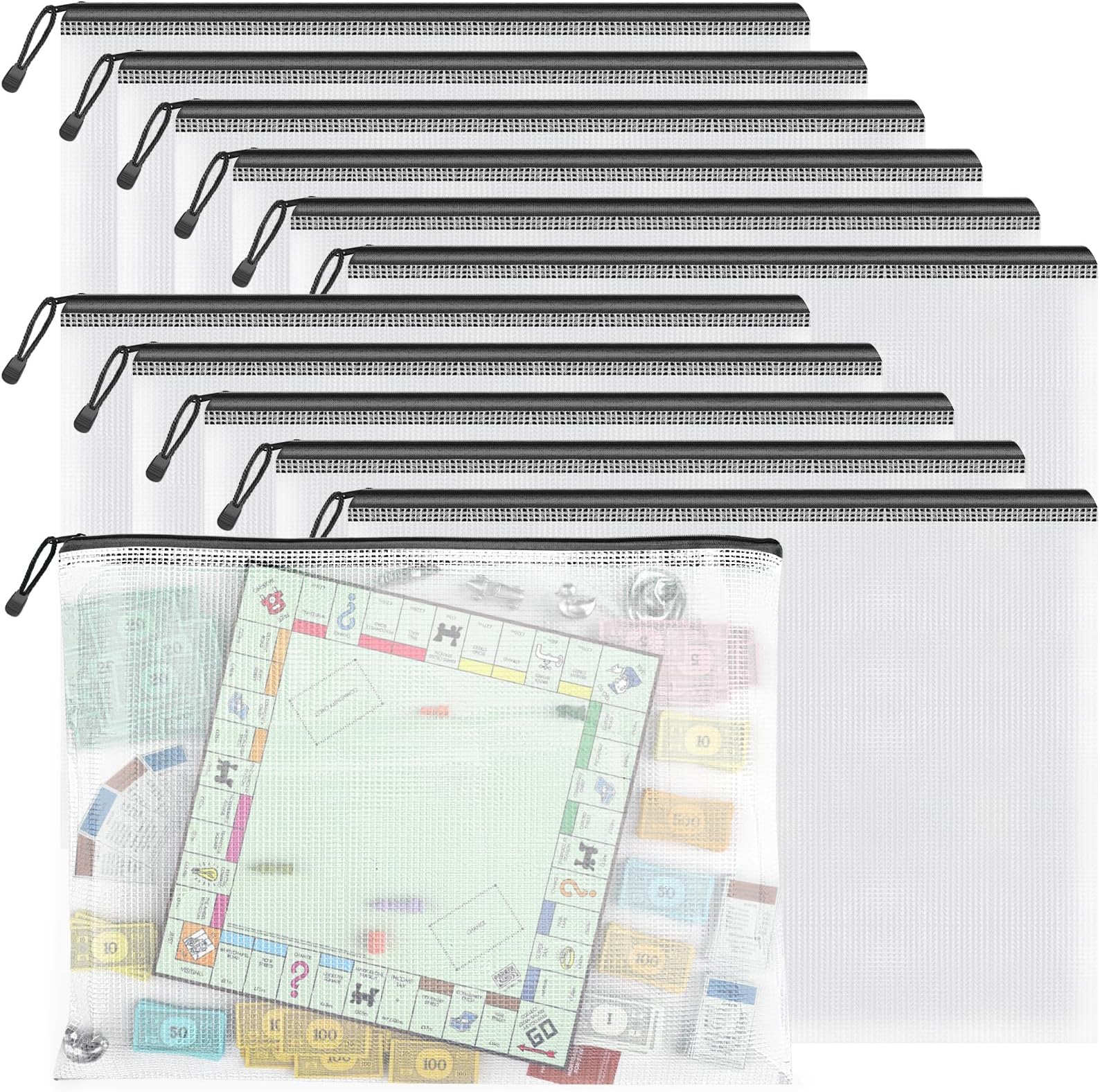 Amazon.com : YOPCDJ 60pcs Large Mesh Zipper Pouch File Bags Reusable ...