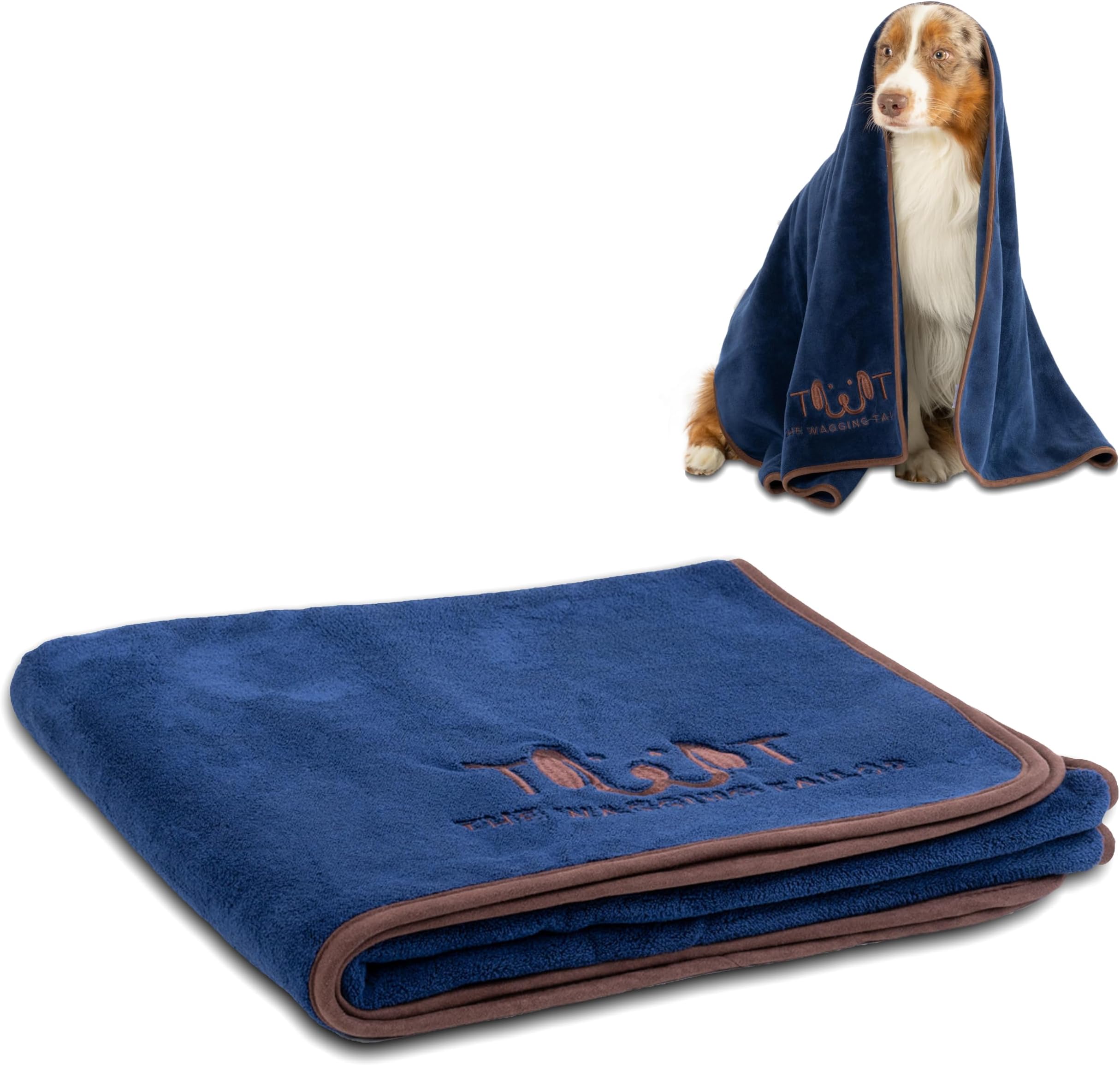 The Wagging Tailor Dog Towel XL 130cm x 70cm (600 GSM) - Luxury ...