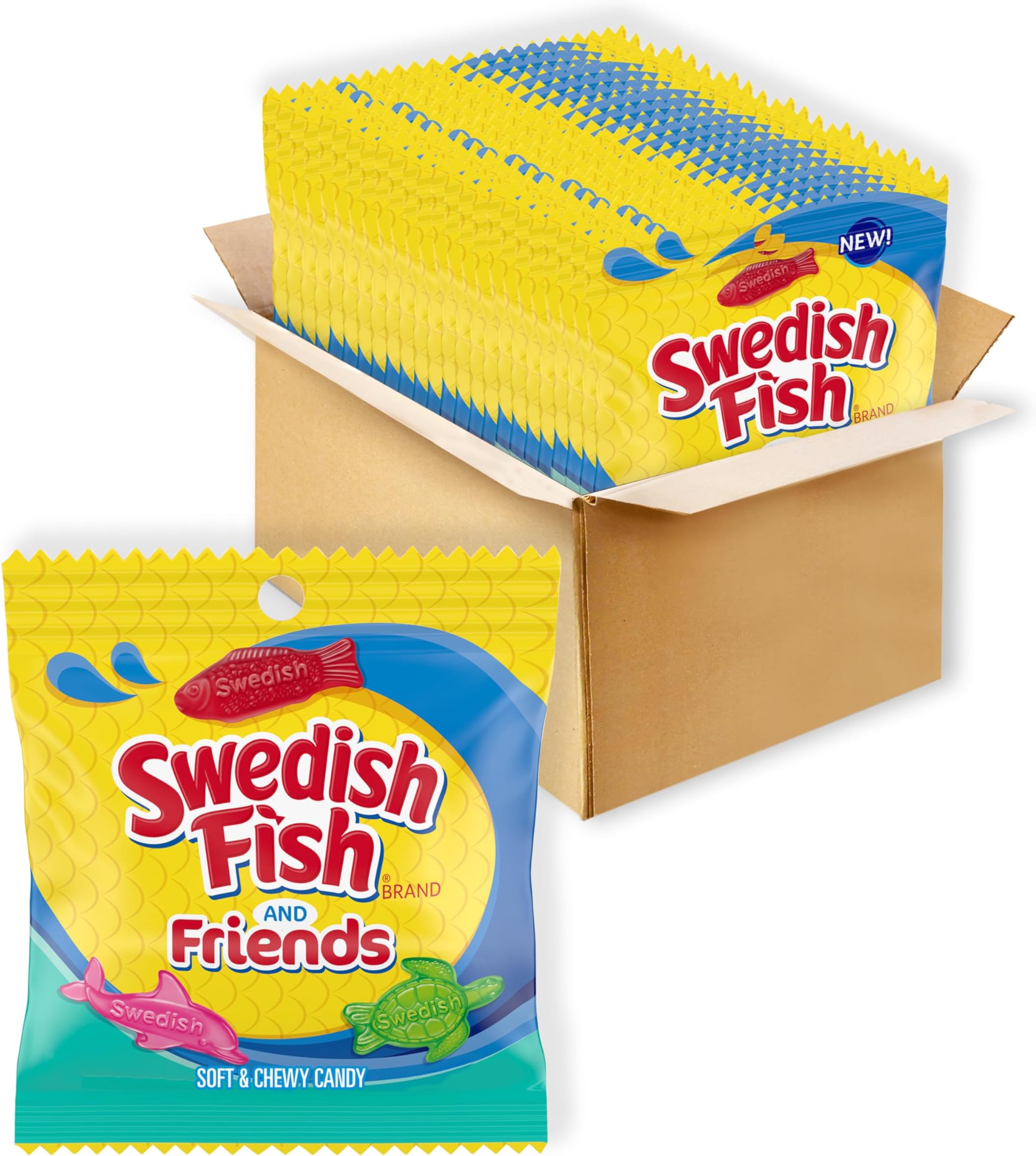 Amazon.com : SWEDISH FISH Soft & Chewy Candy, Bulk Candy, 12 - 3.1 oz ...