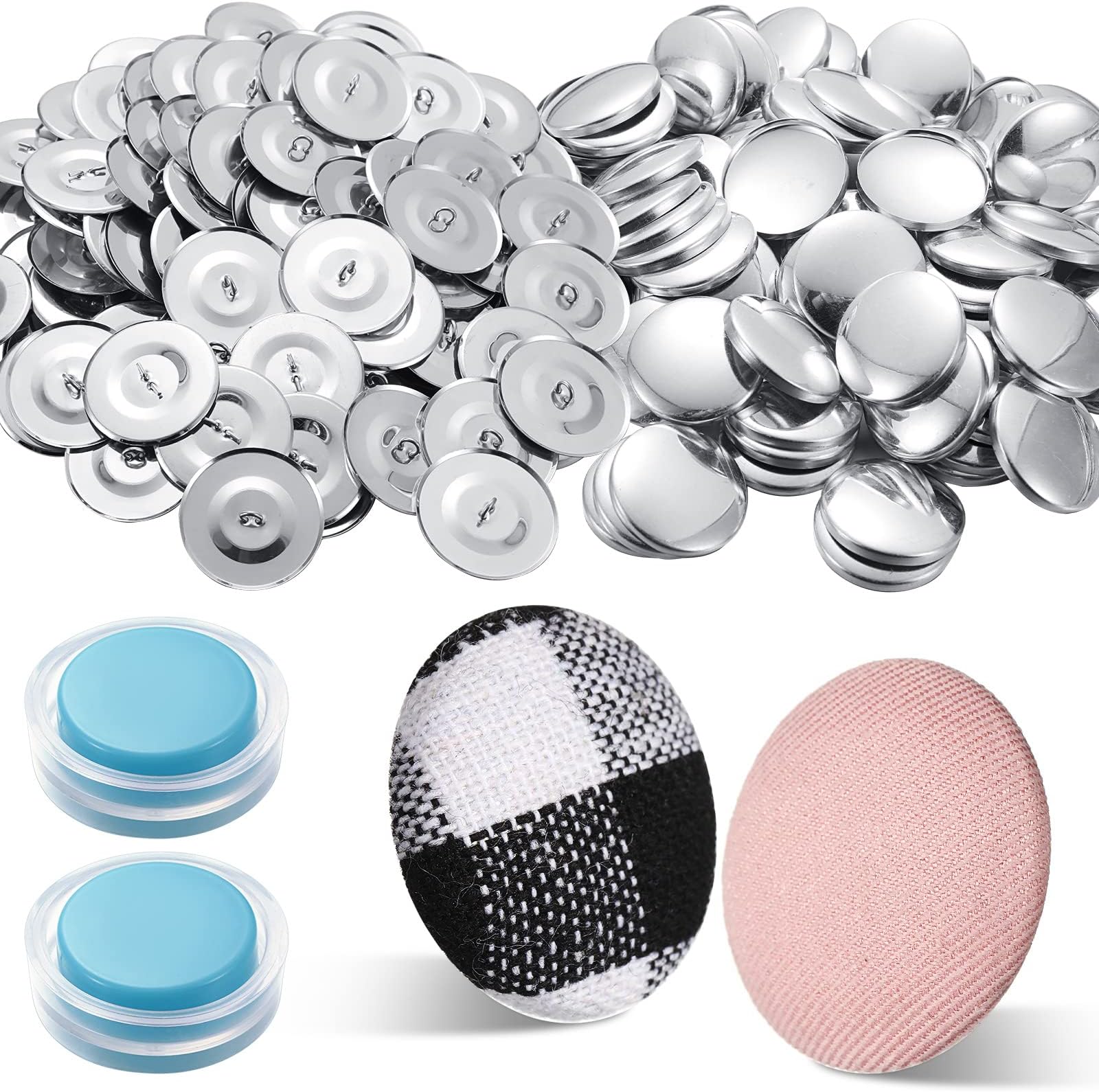 Amazon.com: 100 Sets Cover Buttons Kit with Tools Size Buttons to Cover ...