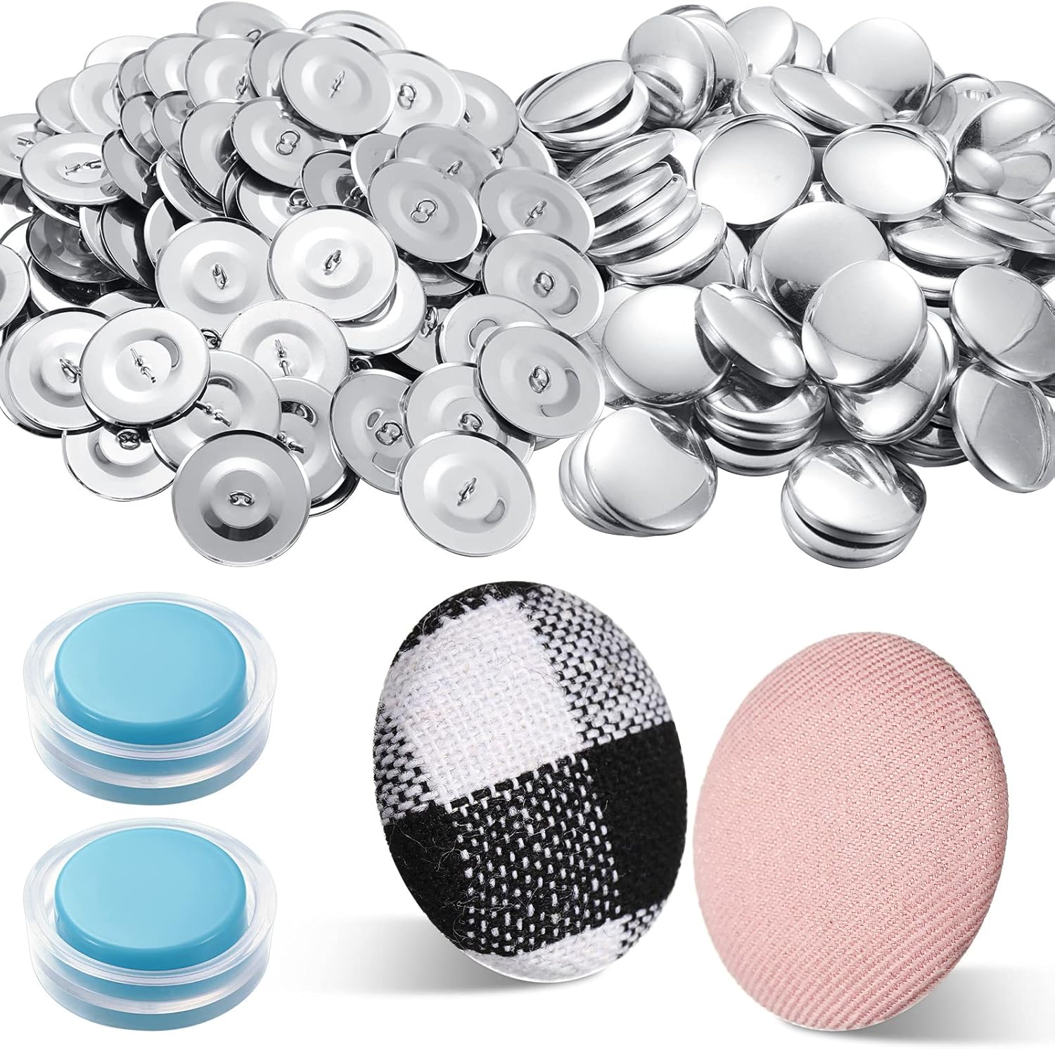 Amazon.com: 100 Sets Cover Buttons Kit with Tools - Size 60/1.5 Inch ...