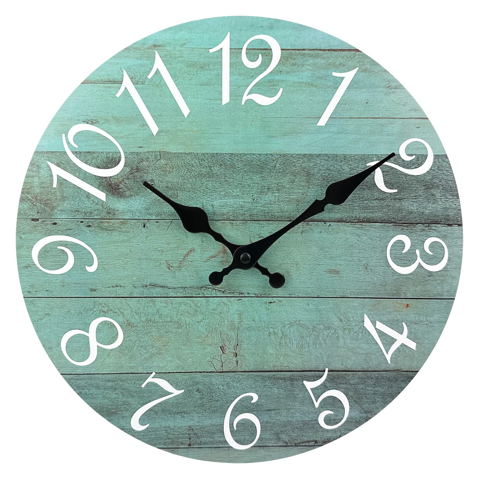 Amazon.com: Plumeet Wall Clock, 12'' Frameless Wooden Wall Clocks with ...