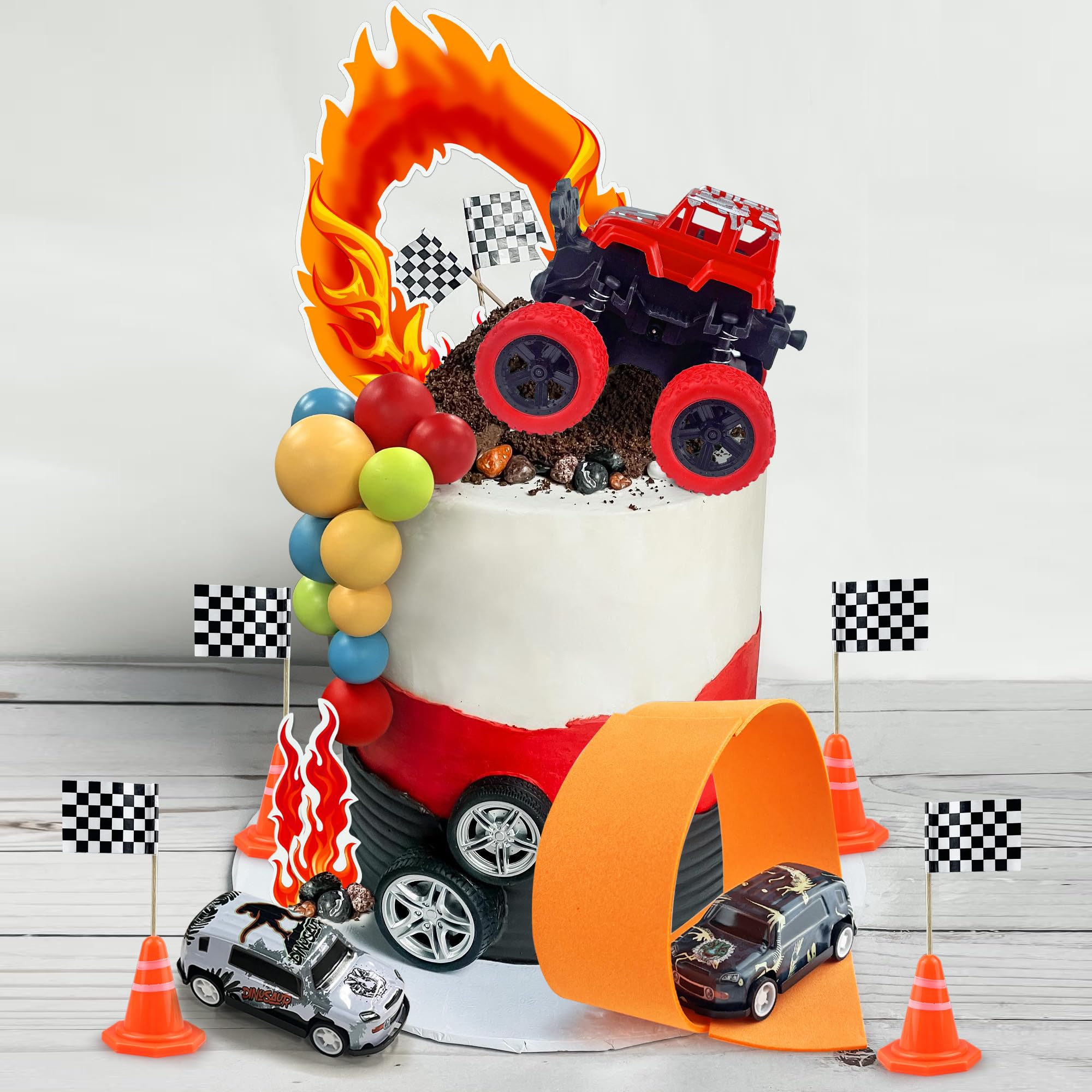 Snapklik.com : 30PCS Truck Cake Decorations Truck Cake Toppers Red Blue ...