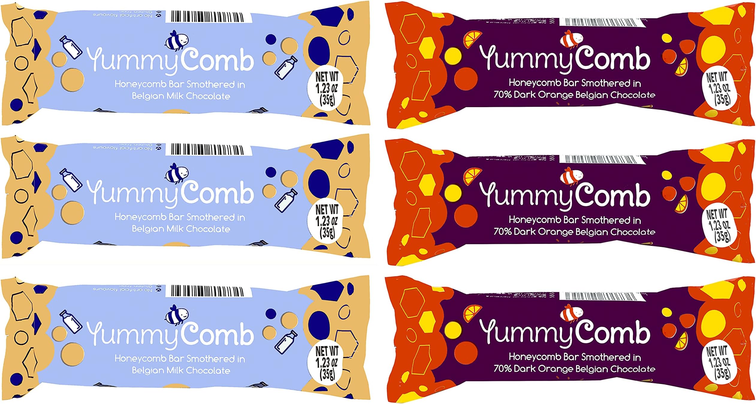 Amazon.com : YummyComb Chocolate Honeycomb Bars Pack of 6 – Palm Oil ...