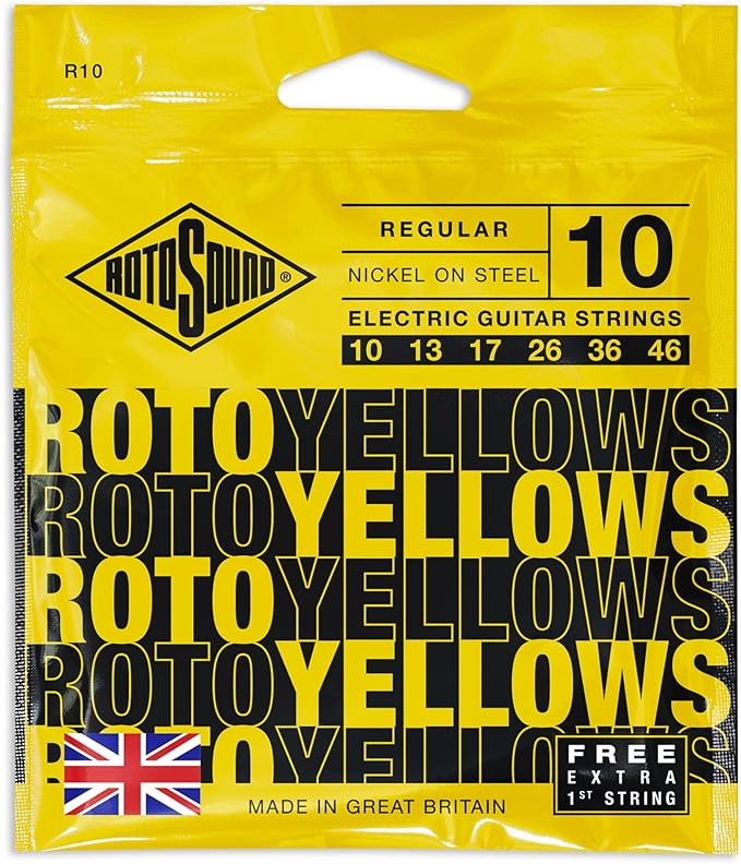 Amazon.com: Rotosound R10 Roto Yellows Regular Electric Guitar Strings ...
